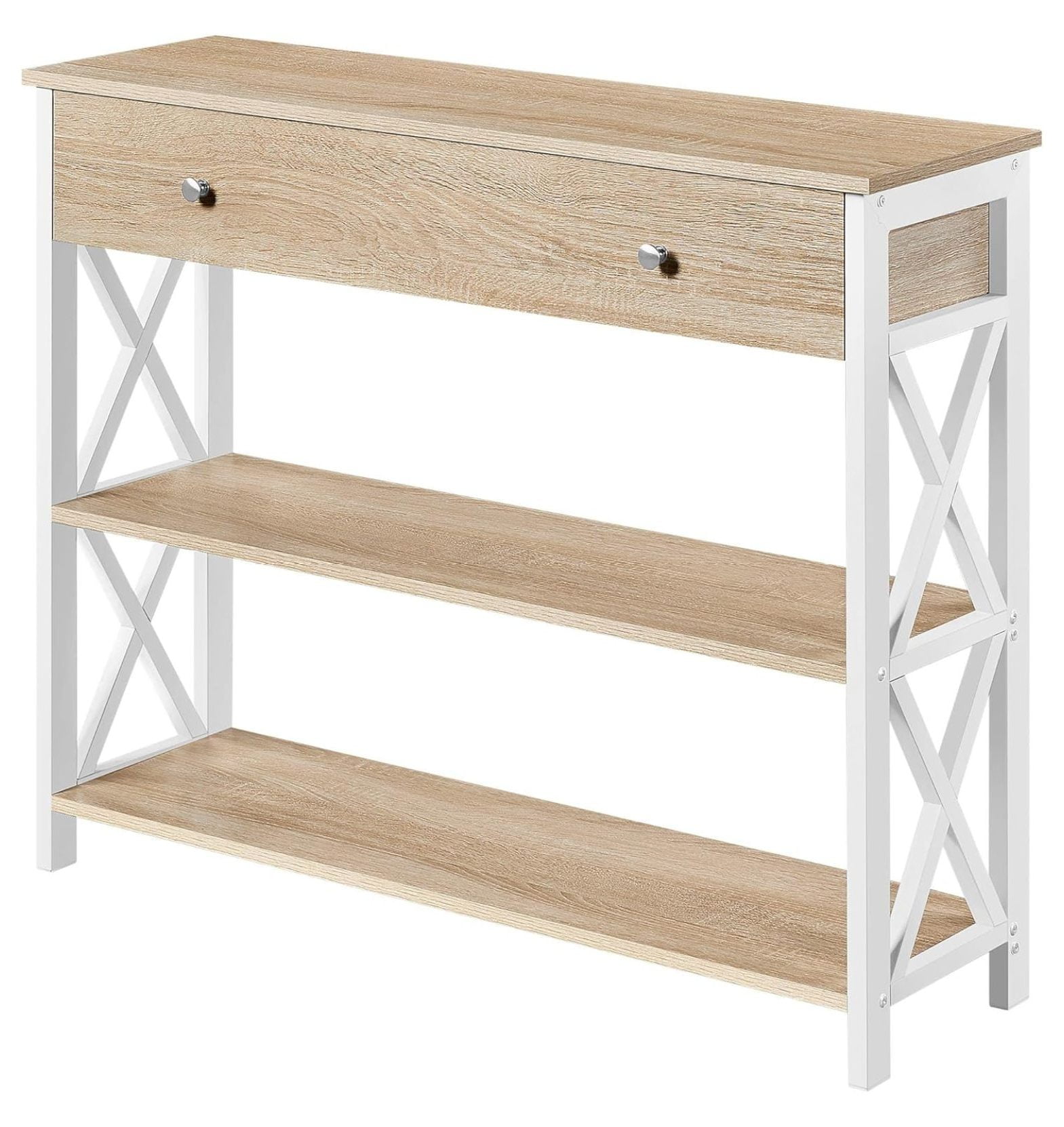 Sofa Console Table with 1 Drawer and 2 Open Storage, 3-Tier Hallway ...