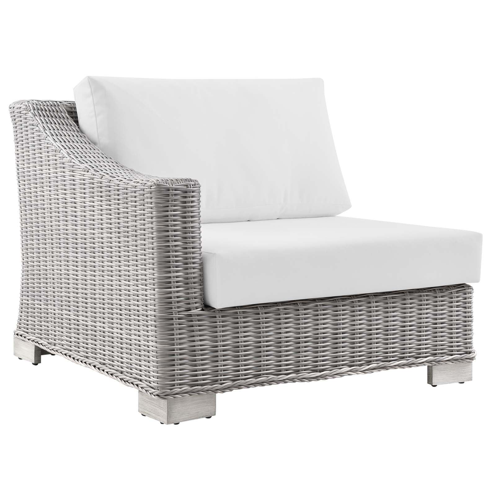 Sofa Corner Chair, Rattan, Wicker, Light Grey Gray White, Modern ...