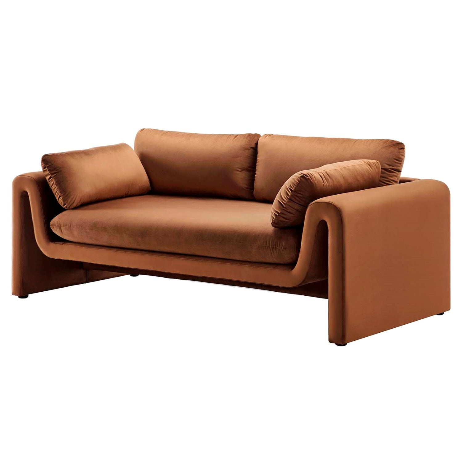 Sofa Couch, Brown, Velvet, Living Kitchen Cafe Bistro Hospitality ...