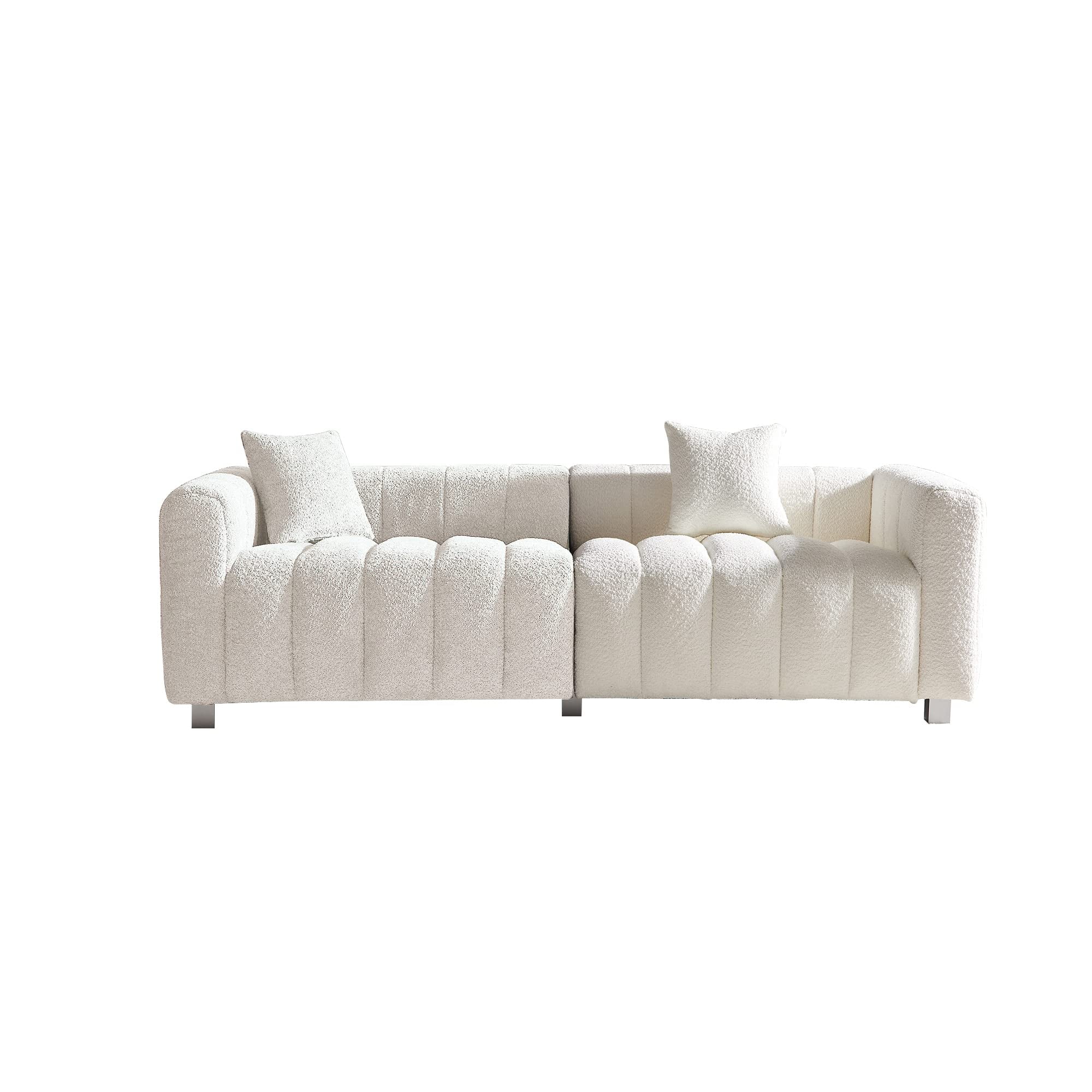 Sofa Couch for Living Room, 87.4 Inch Modern Upholstered Couch, Teddy ...