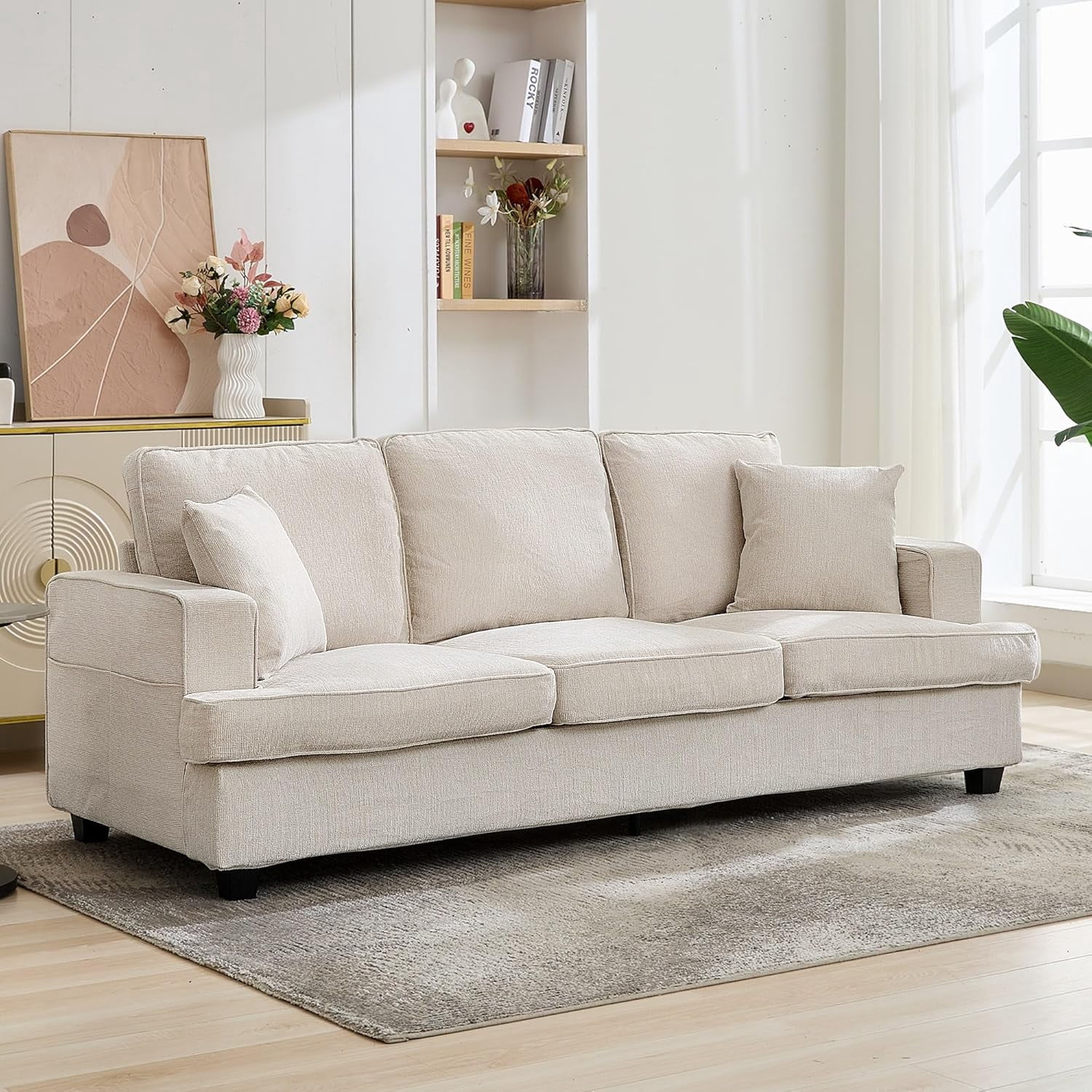 Sofa Couch for Living Room, Modern Loveseat Sofa with Extra Comfy Deep ...