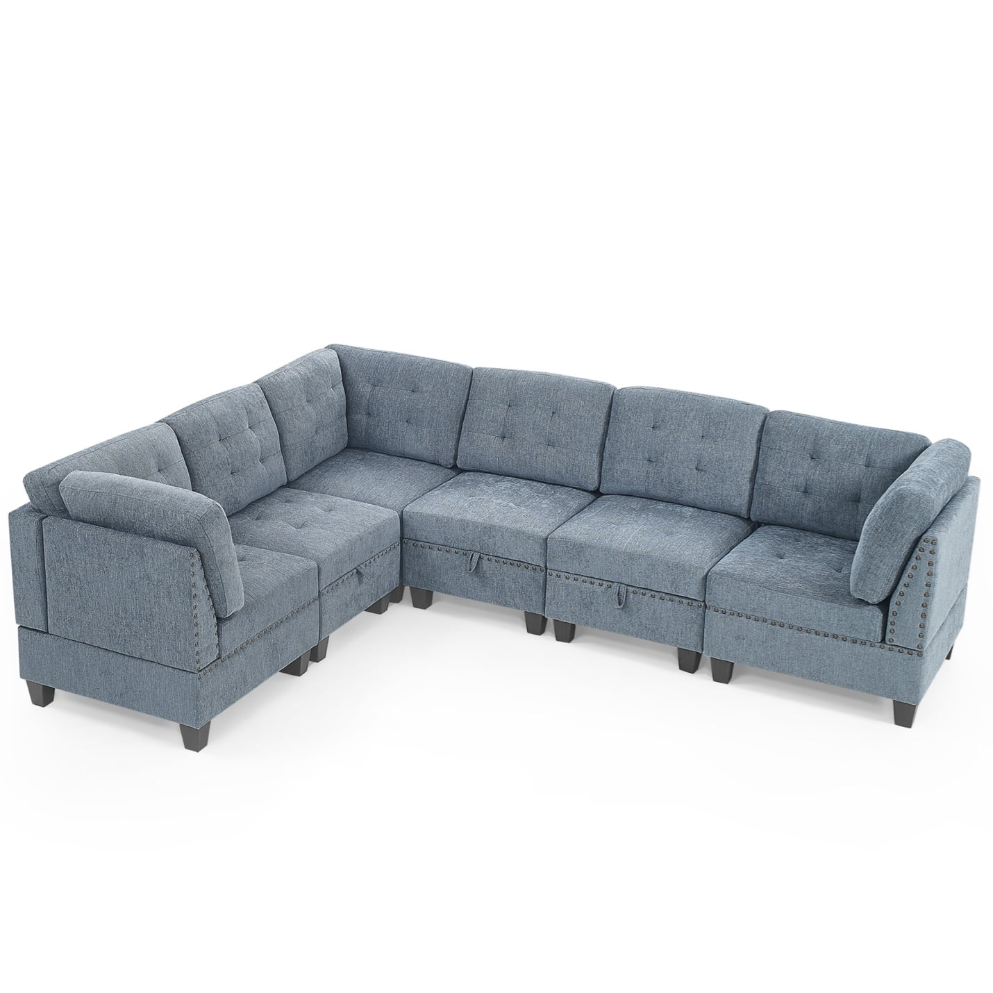 Sofa, Couches with 3 Single Chair and 3 Corner, L Shape Modular ...