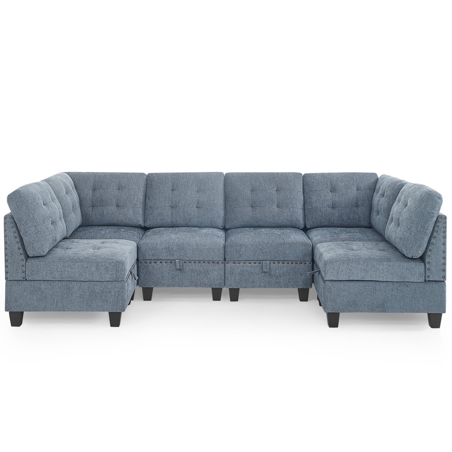 Sofa, Couches with 4 Single Chair and 2 Corner, U Shape Modular ...