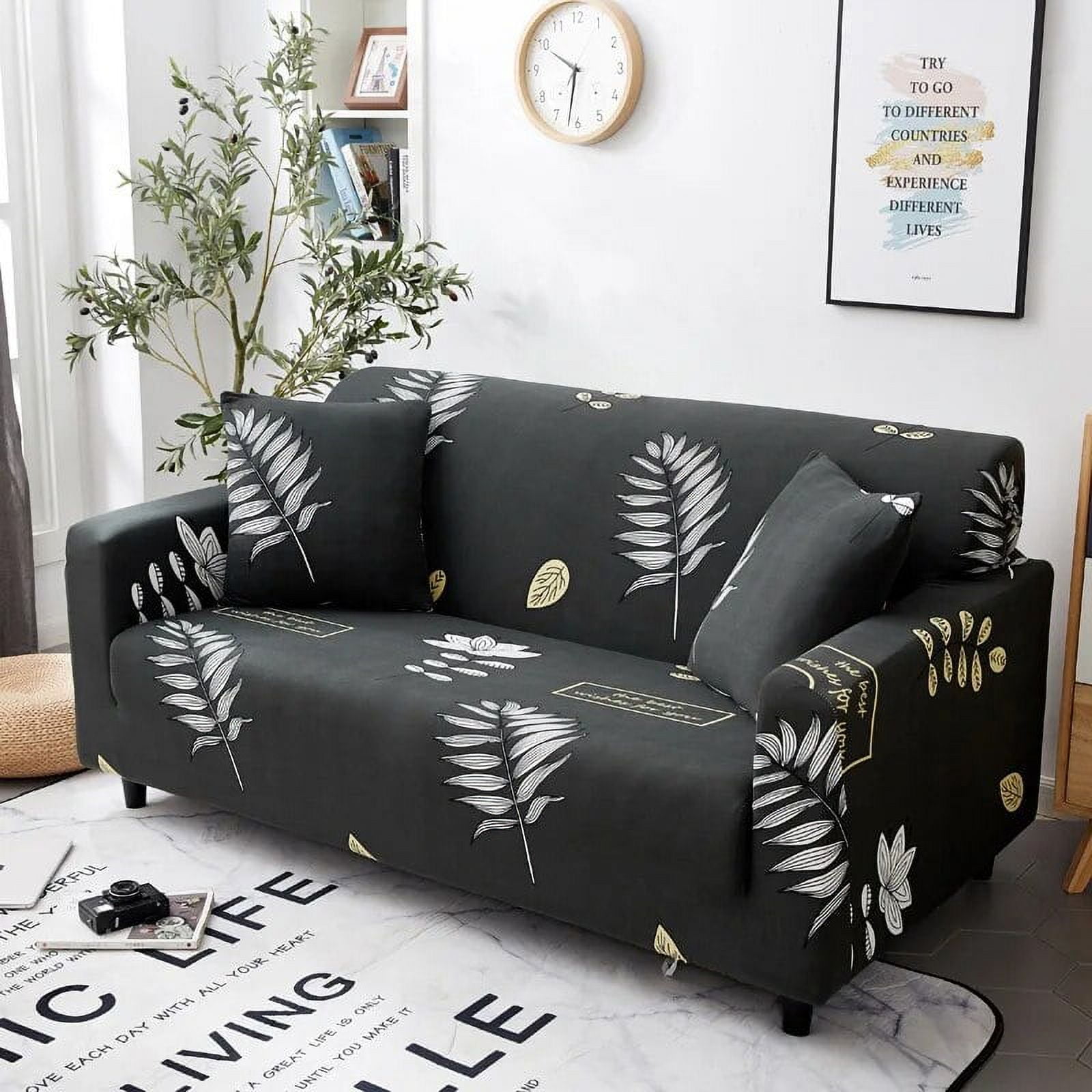 Sofa Cover All-inclusive Flower Geometric Cartoon Cover Fabric Stretch ...