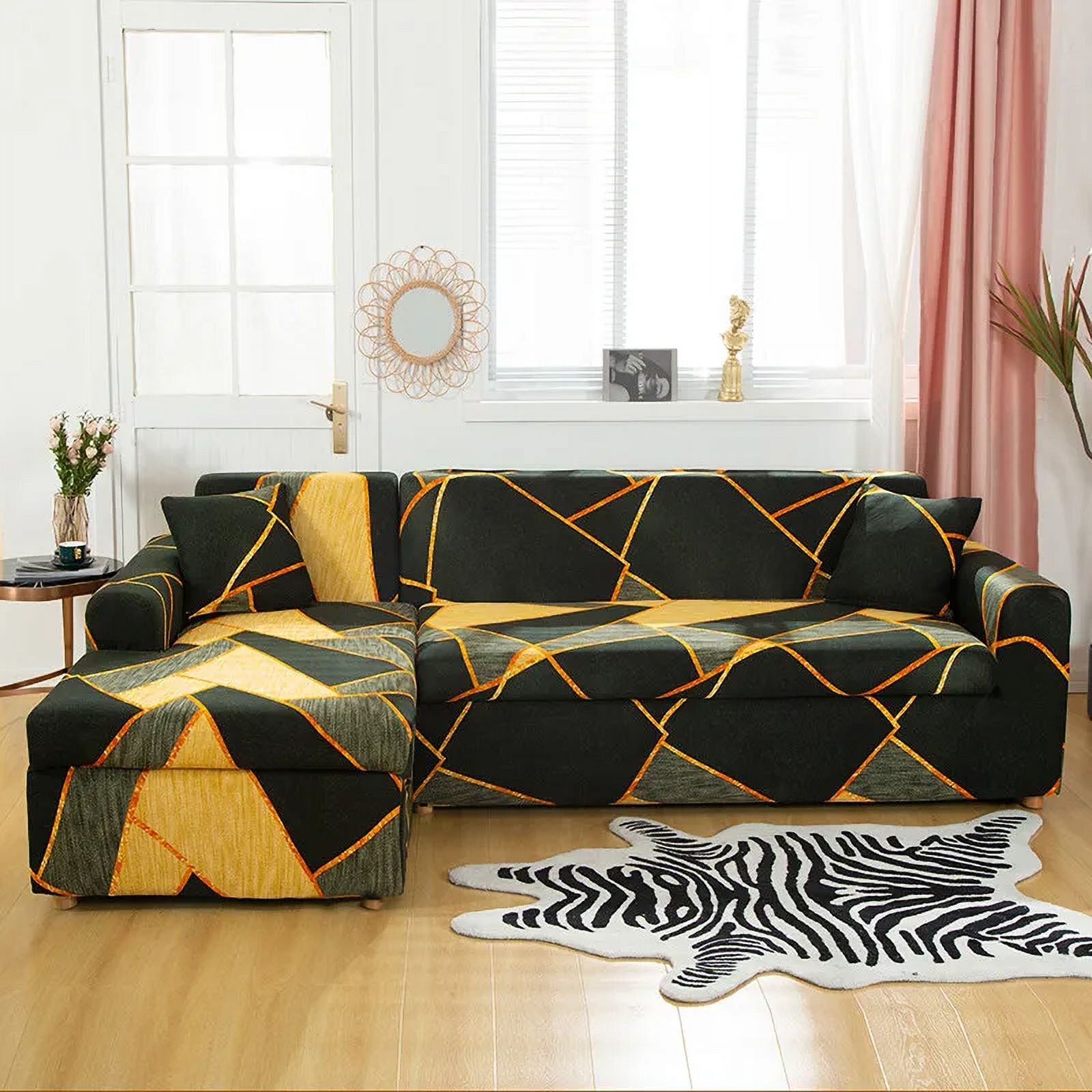 Sofa Cover Elastic Sofa Slipcover Chaise Longue Sectional Corner Couch ...