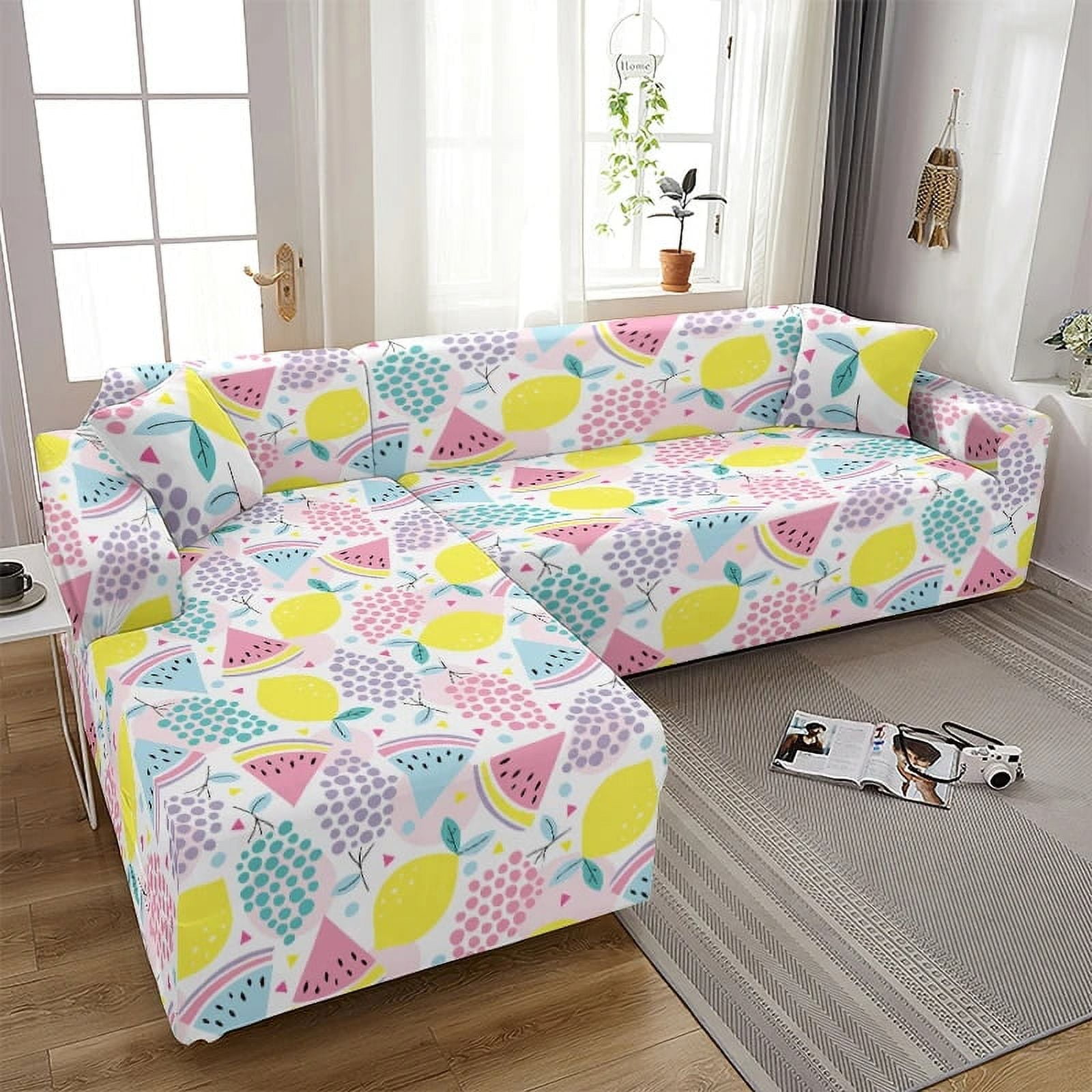 Sofa Cover Geometric Elastic Sofa Cover for Living Room Shaped Chaise ...