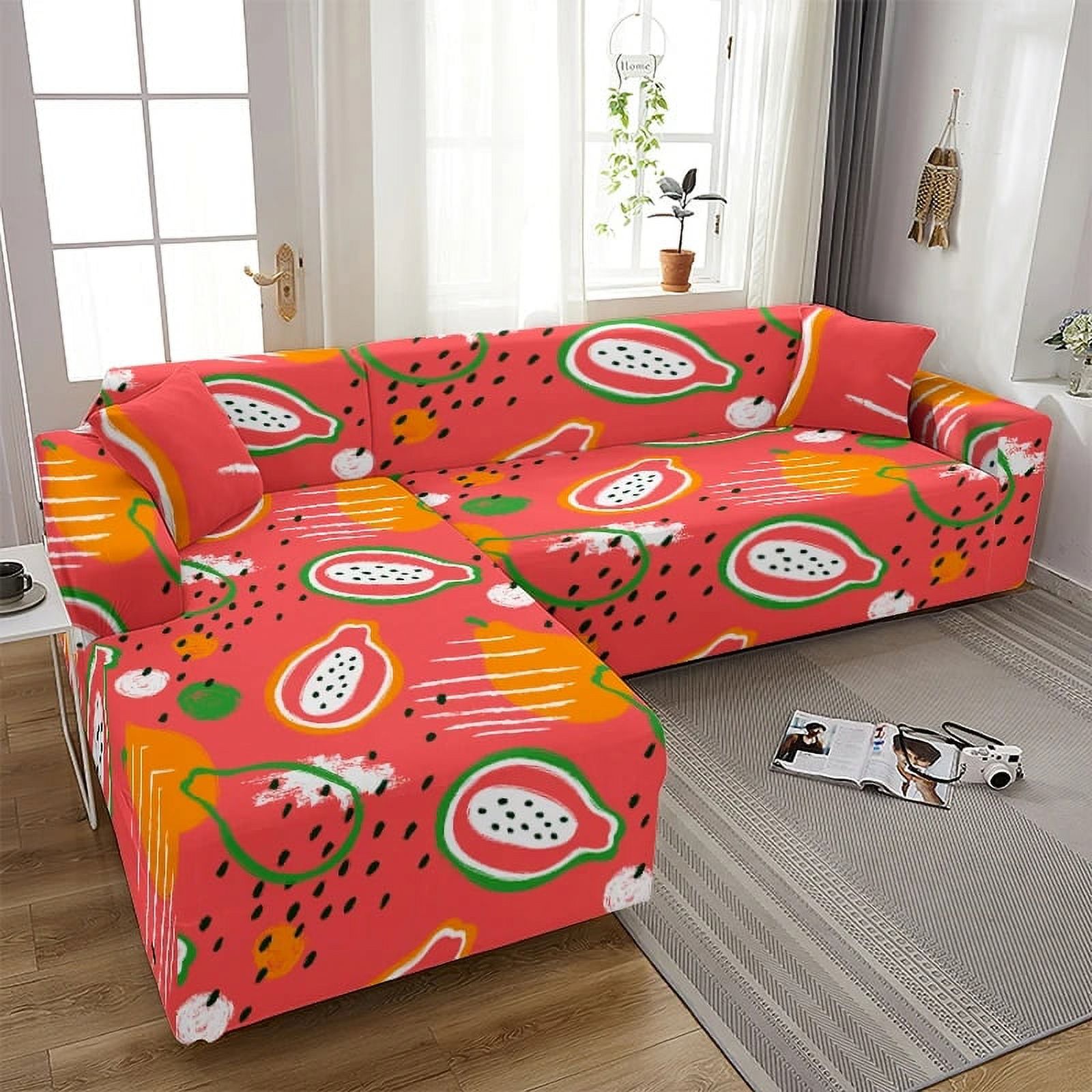 Sofa Cover Geometric Elastic Sofa Cover for Living Room Shaped Chaise ...