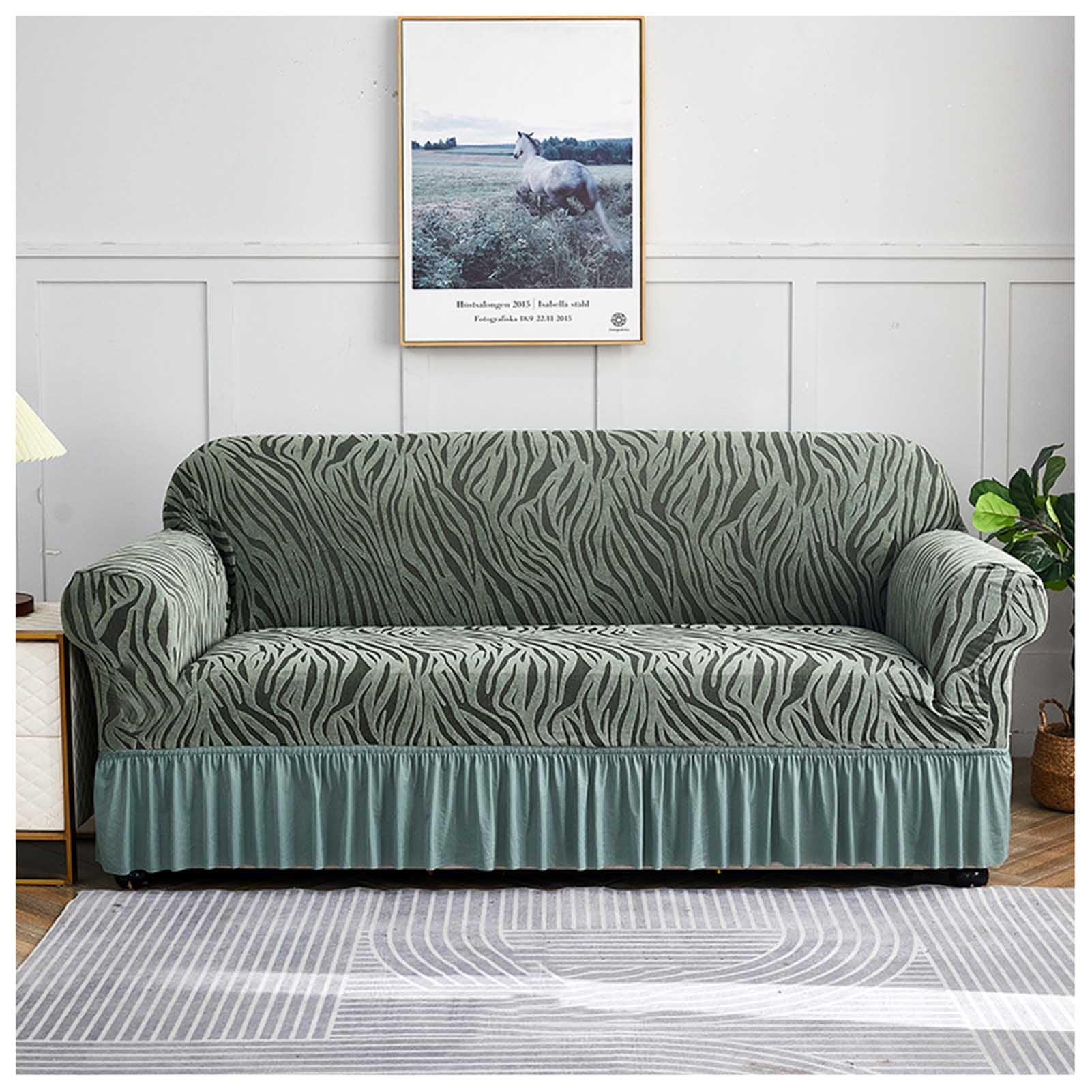 Sofa Cover with Ruffle Skirt, Universal Non-Slip Sofa Slipcovers, With ...