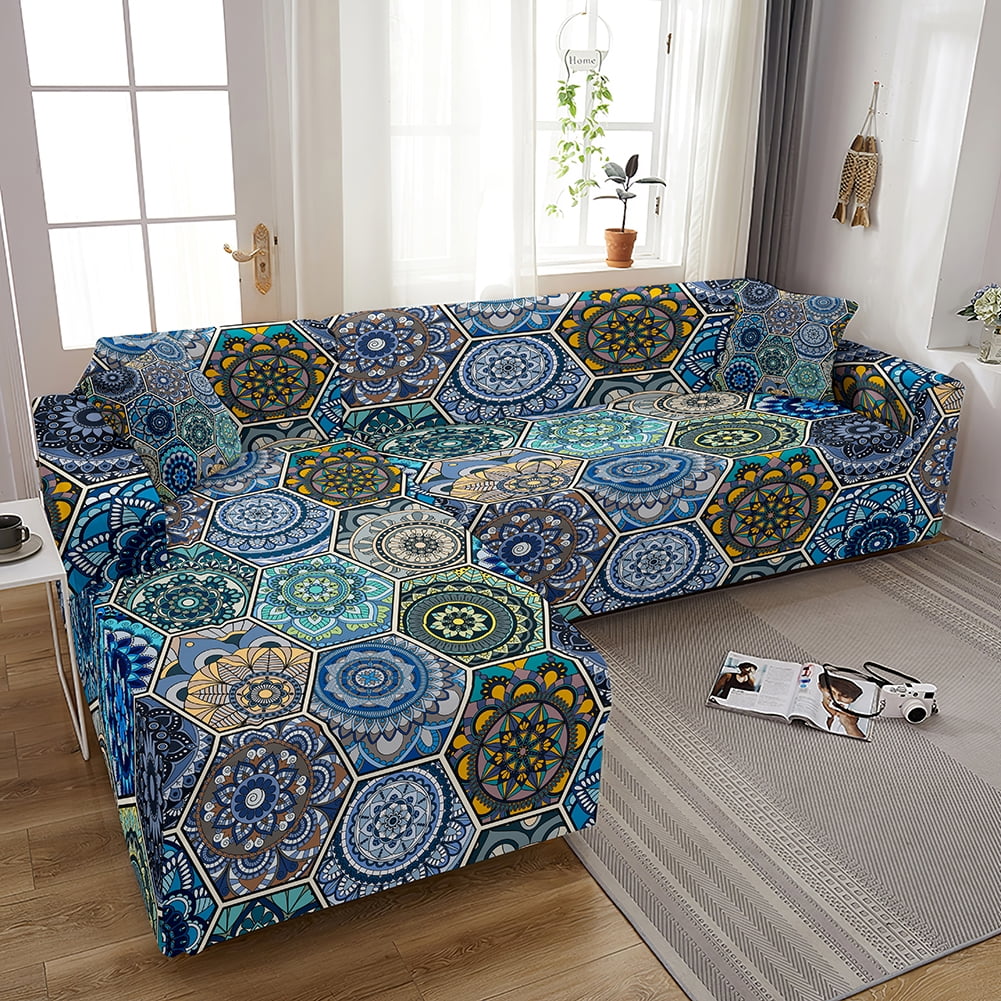 Sofa Cover for Living Room 3D Mandala Stretch Slipcovers Sectional Couch Cover 2/3 Seater Funda ...