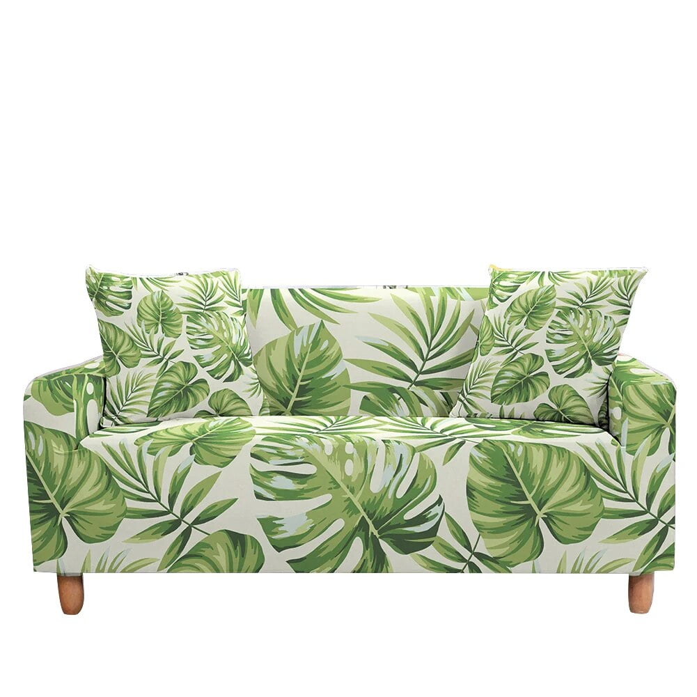 Sofa Cover for Living Room 3D Tropical Leave Stretch Slipcovers Elastic Sectional Couch Cover ...
