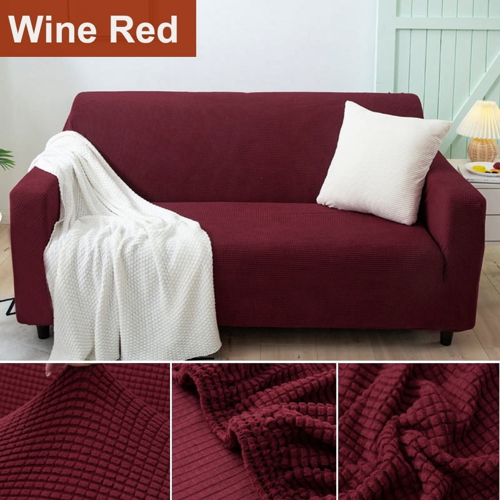 Sofa Cover for Living Room Thick Elastic Polar Fleece Cover for Sofa ...
