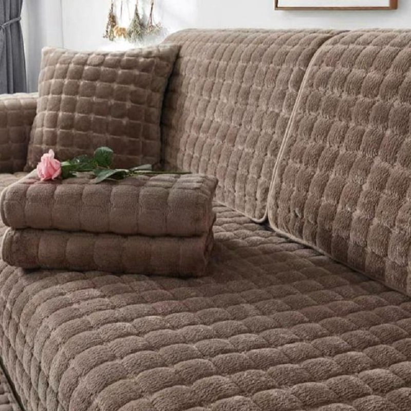 Sofa Cover for Living Room Universal Plaid Non-Slip Thickened Cushions ...