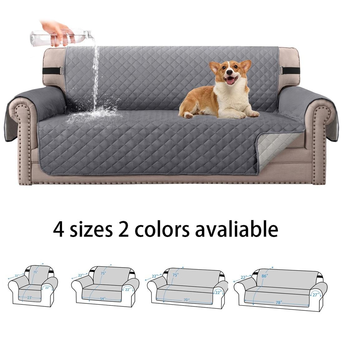 "Omewoold 3-Seat Waterproof Sofa Cover, Quilted Easy Machine Washable ...