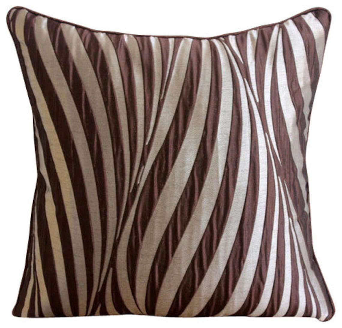 Sofa Cushion Cover, Brown Pillow Covers, Sea Waves Pillows Cover, 18x18 ...