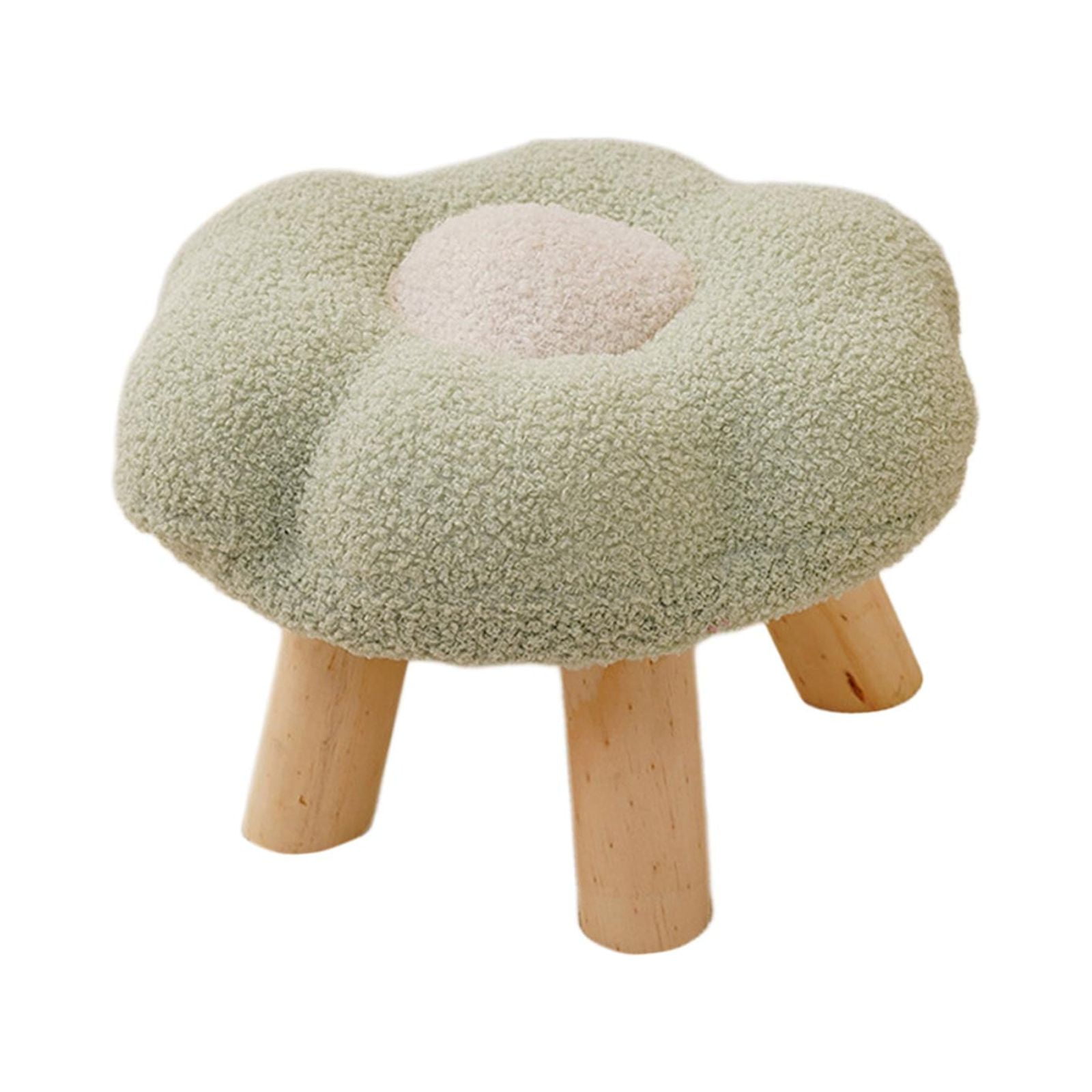 CUTICATE Green Sponge Velvet and Wooden Ottoman Footstool - Walmart.com