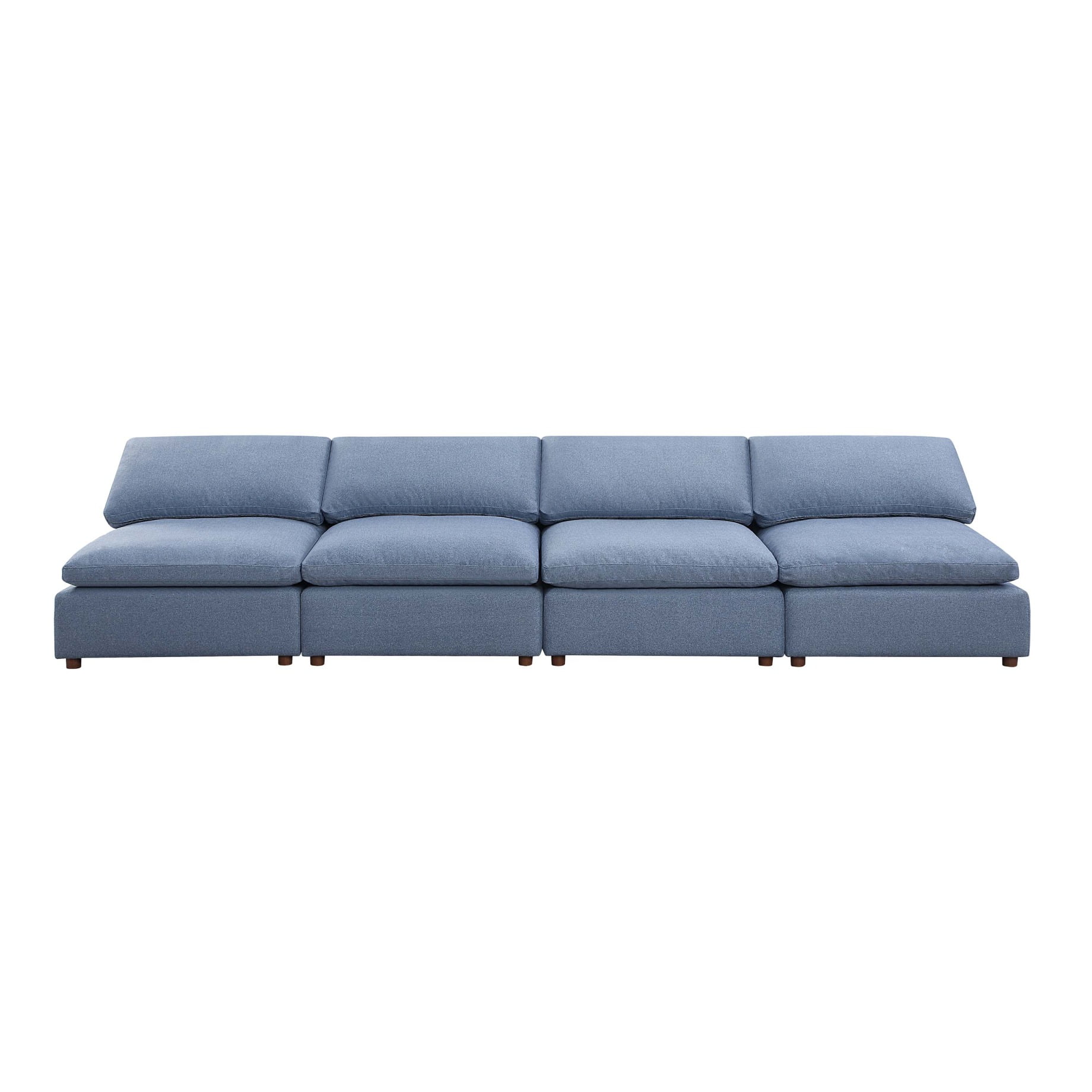 Sofa, Modern Modular Sectional Sofa Couch, Modern Armless Sofas, 4 Seat ...