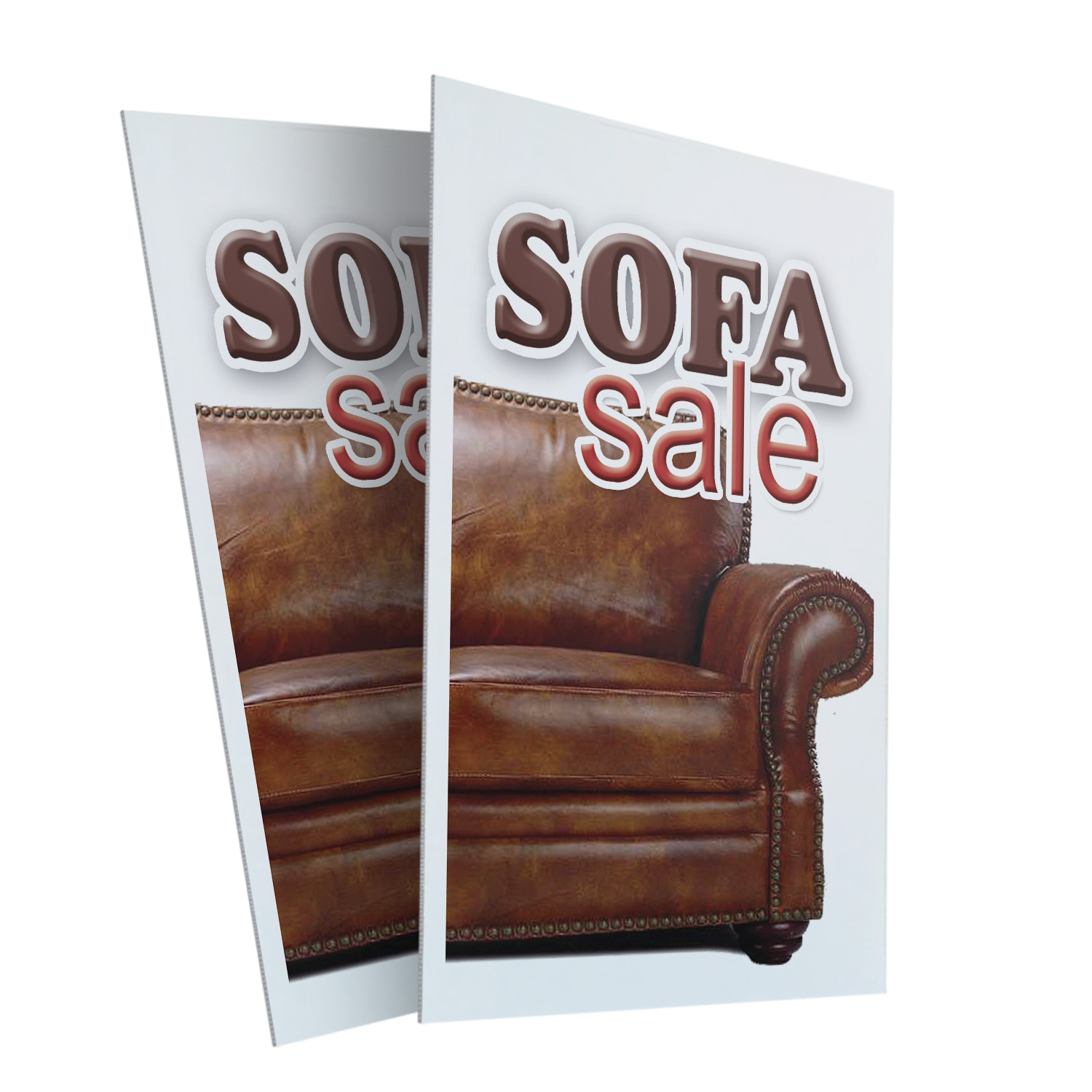 Sofa Sale (2-PACK) 24" x 36" Plastic Signs | Sign Insert 4mm Corrugated ...