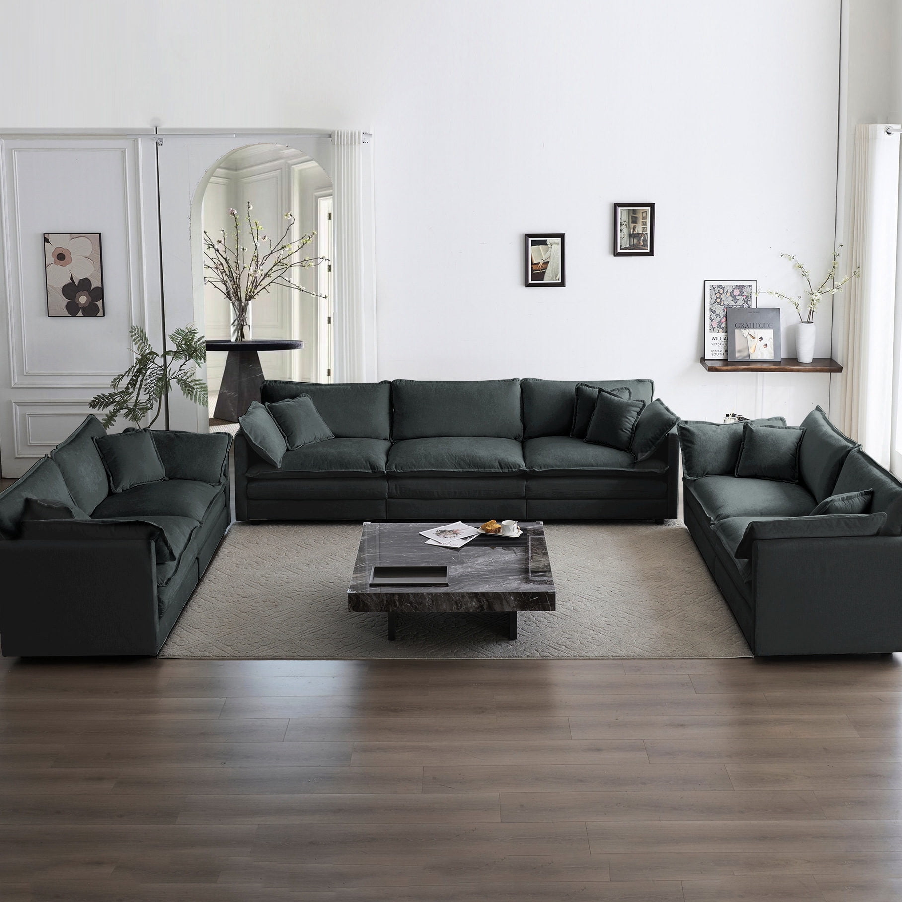 Sofa Set with High - Quality Sponge Filling | Re - arrangeable Seats ...