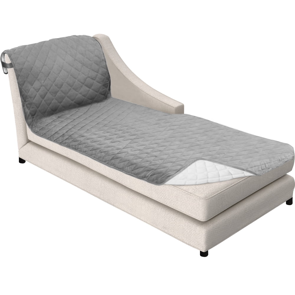 Sofa Shield Chaise Lounge Slipcover with Strap, Washable Furniture ...