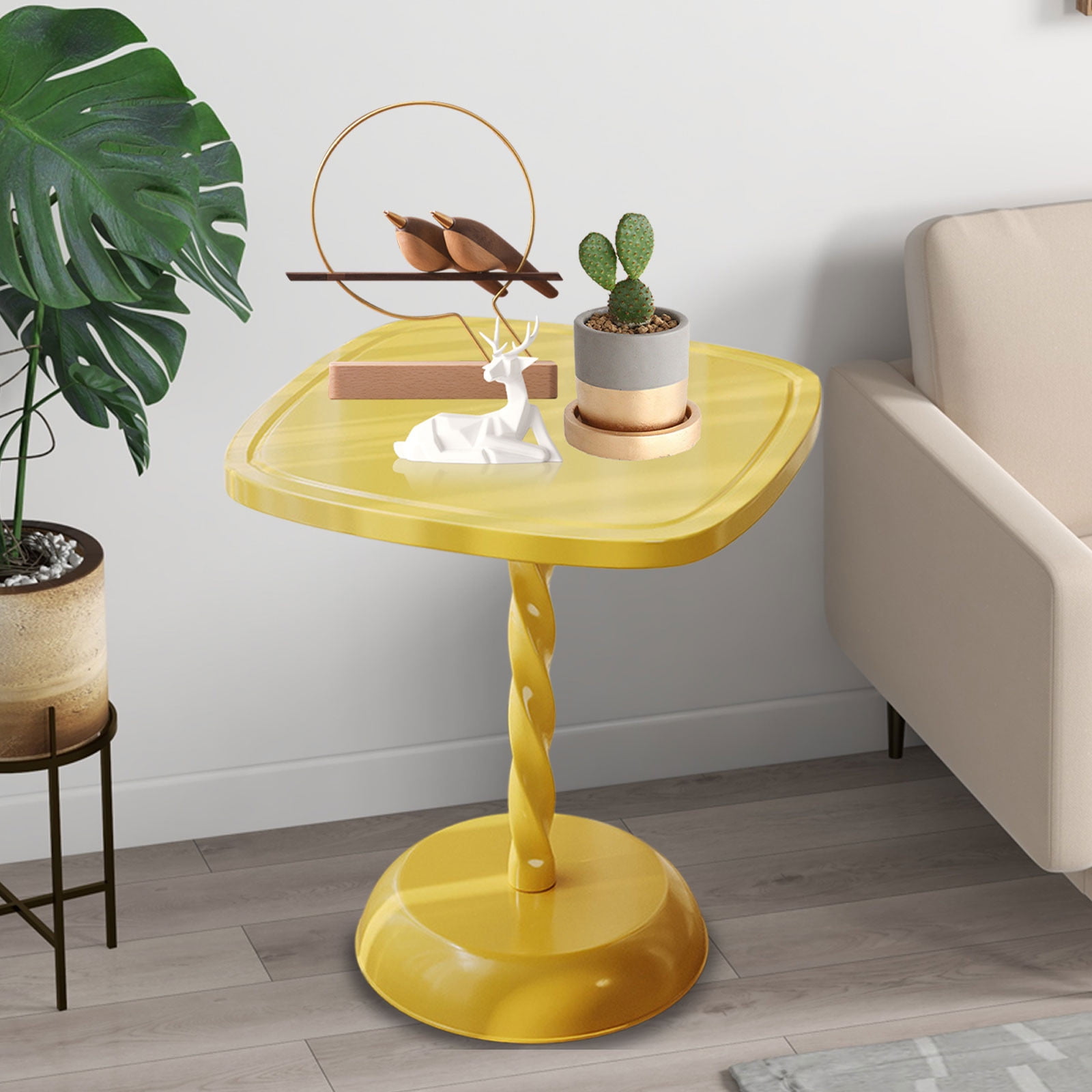 Sofa Side Table, Square Bedside Table Corner Table, Pvc Lightweight ...