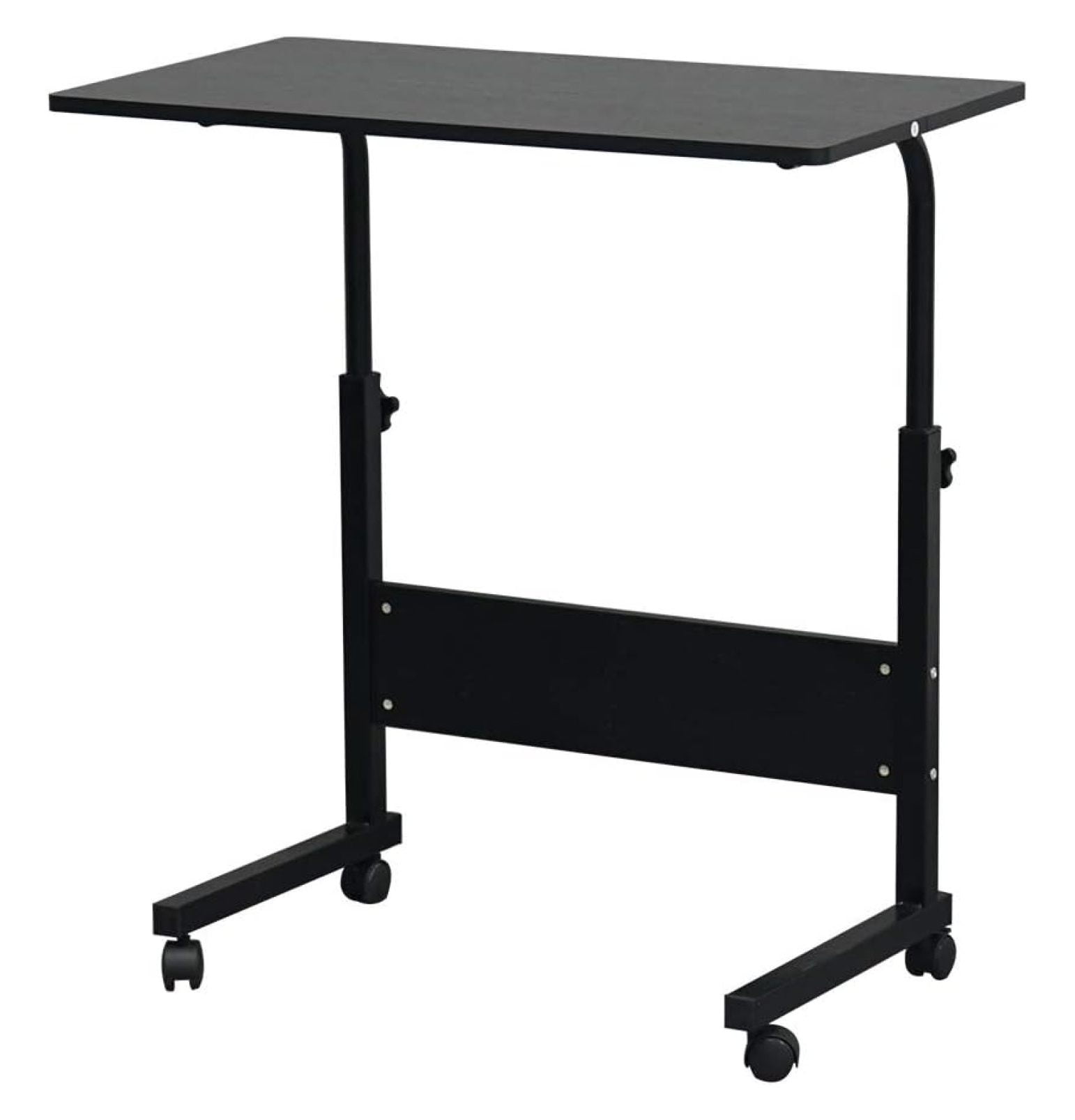 Sofa Side Table with Wheels & Baffle, Removable Laptop Desk, Height ...