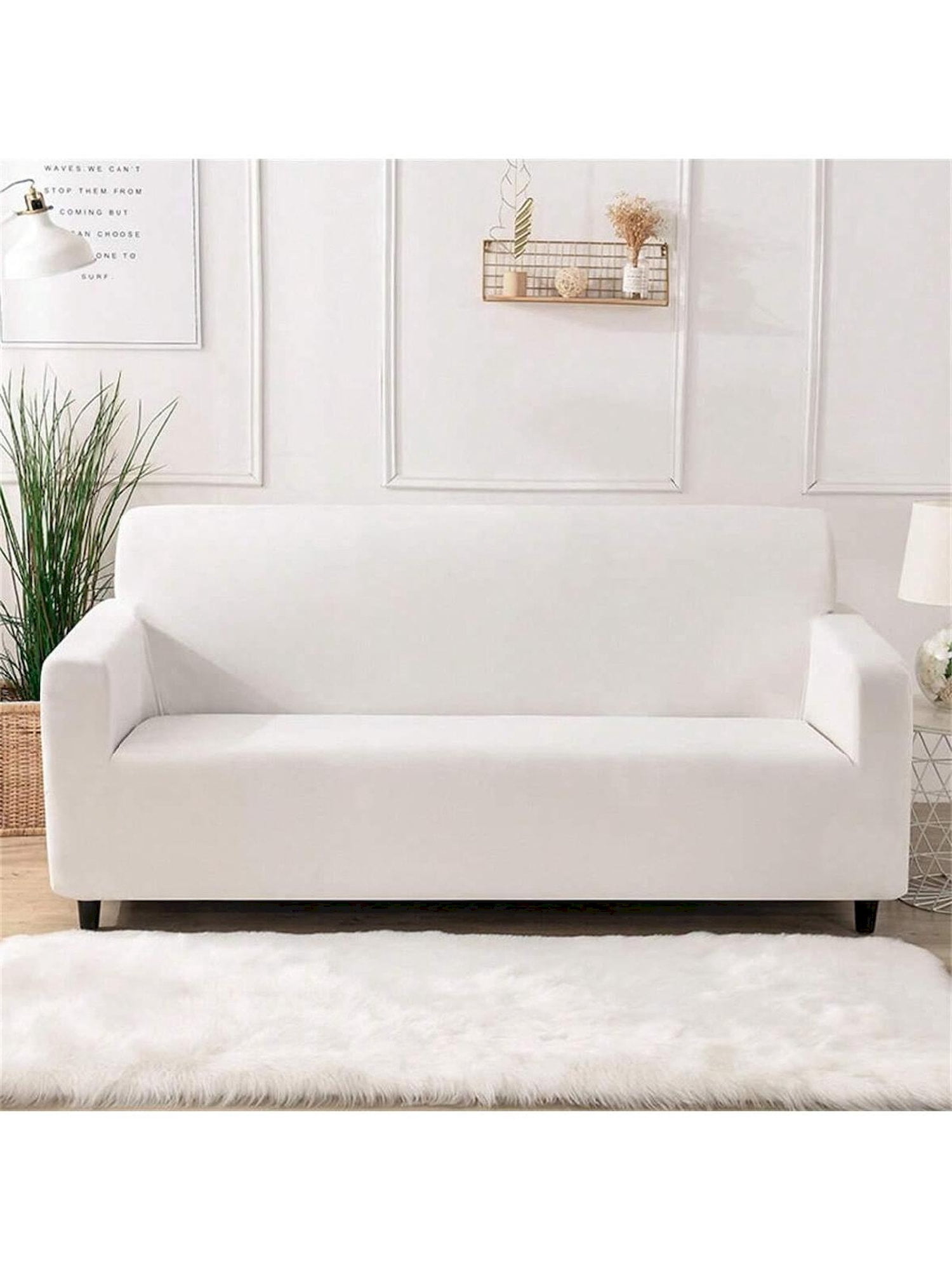 Sofa Slipcovers Solid White Full-package Sofa Cover Couch & Sofa Decor ...