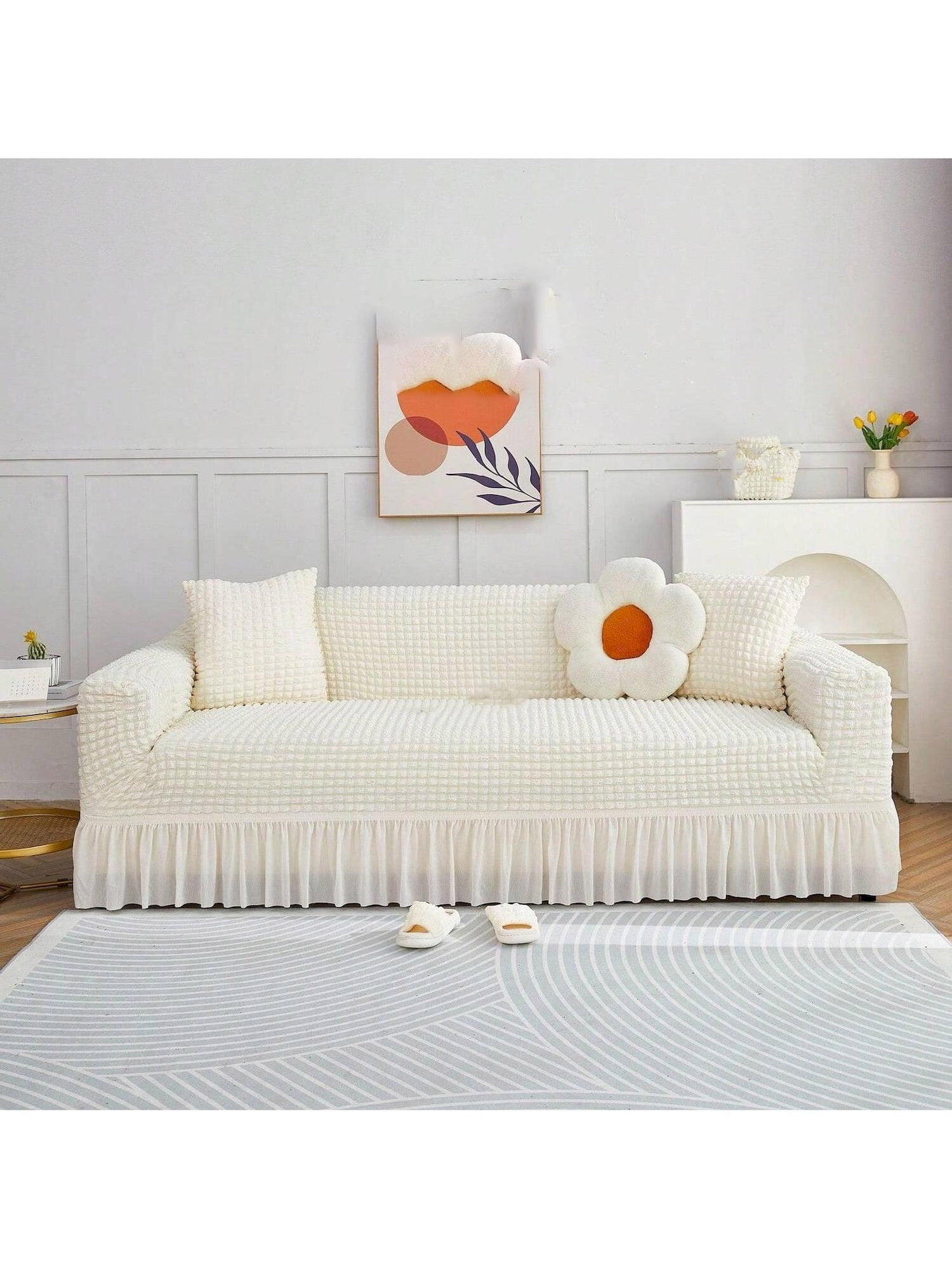 Sofa Slipcovers Solid White Full-package Sofa Cover Couch & Sofa Decor - Walmart.com