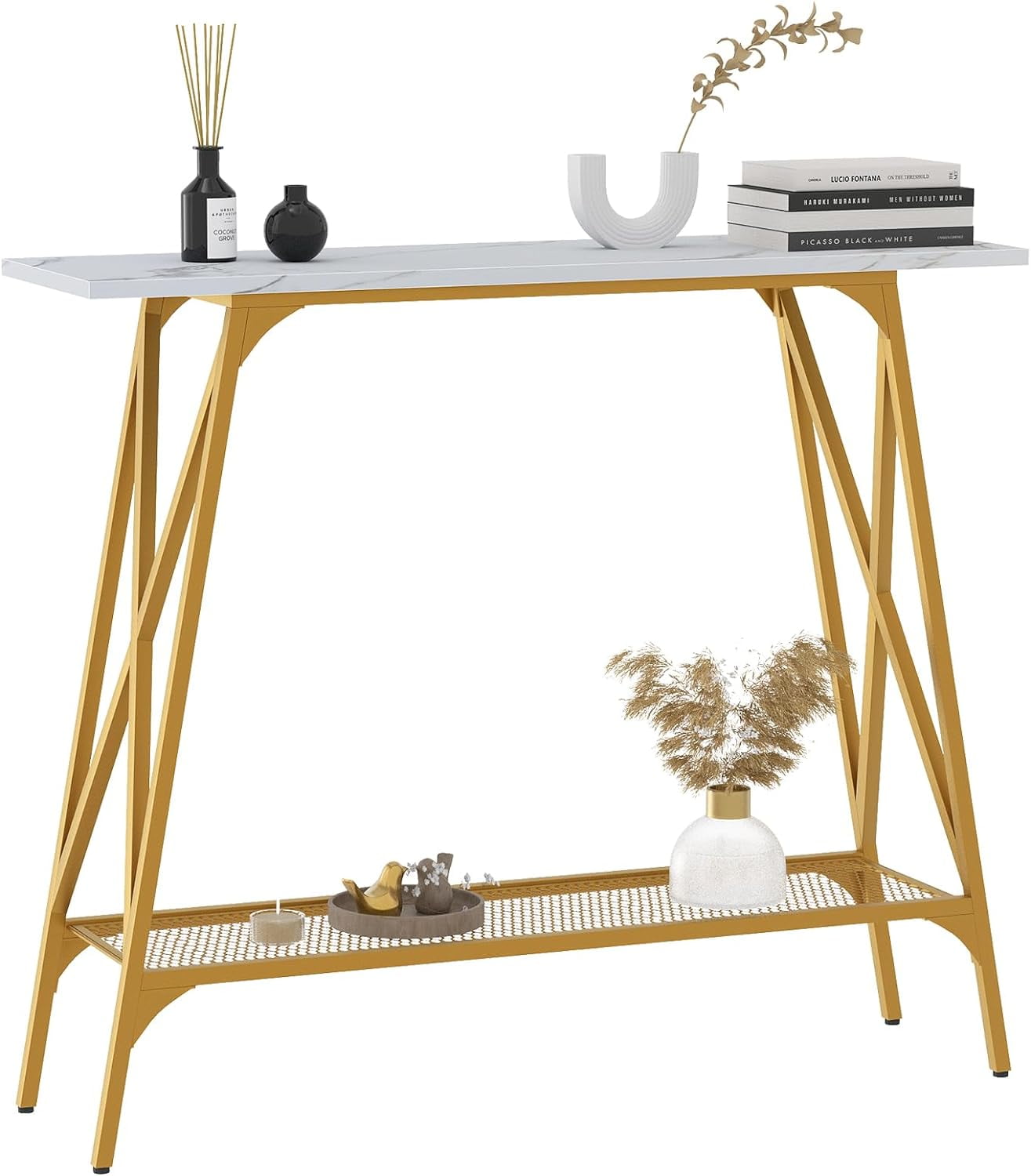 Sofa Table 41.7 in Entryway Table Industrial Modern Narrow Sofa Tables ...