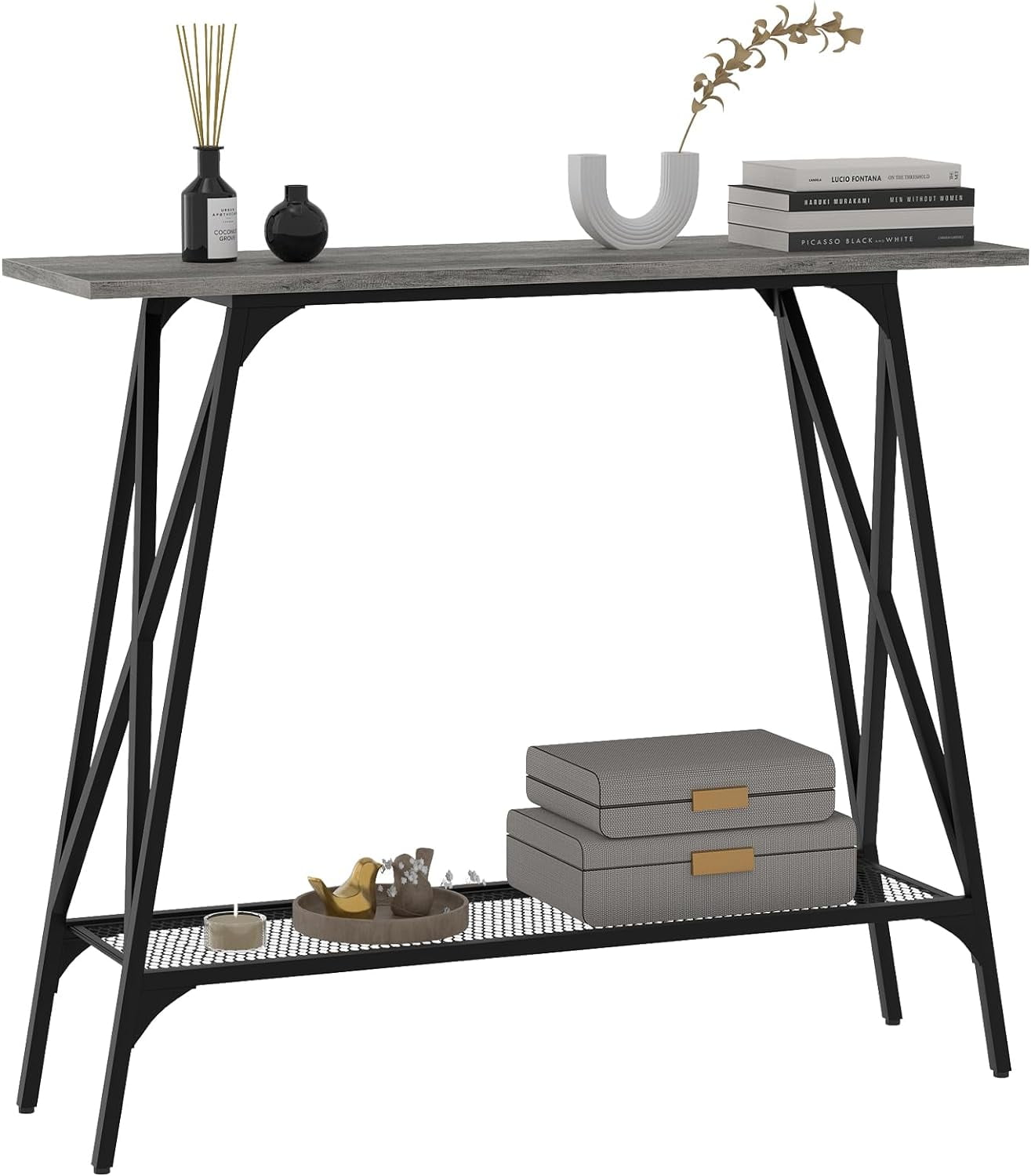 Sofa Table 41.7 in Entryway Table Industrial Modern Narrow Sofa Tables ...