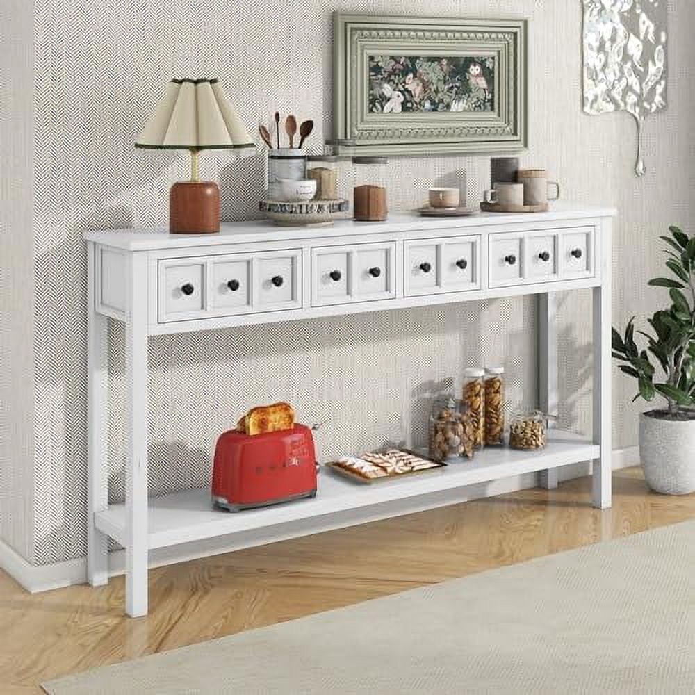 Sofa Table 60 inch Sofa Table Long Console Table with Drawers and Shelf ...