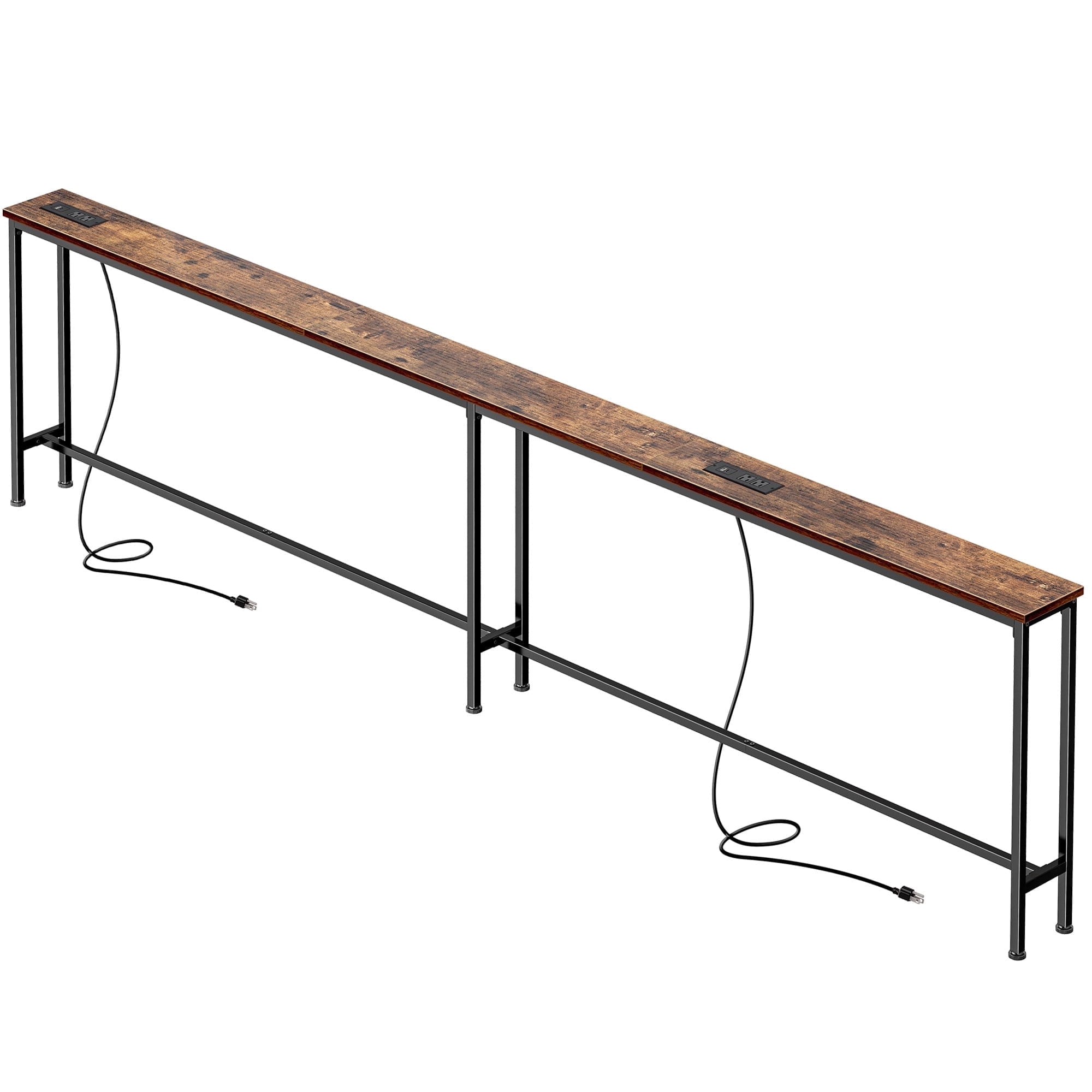 Amadwell 102" Extra Long Console Table with Outlets & USB-C, Slim 5.9 ...