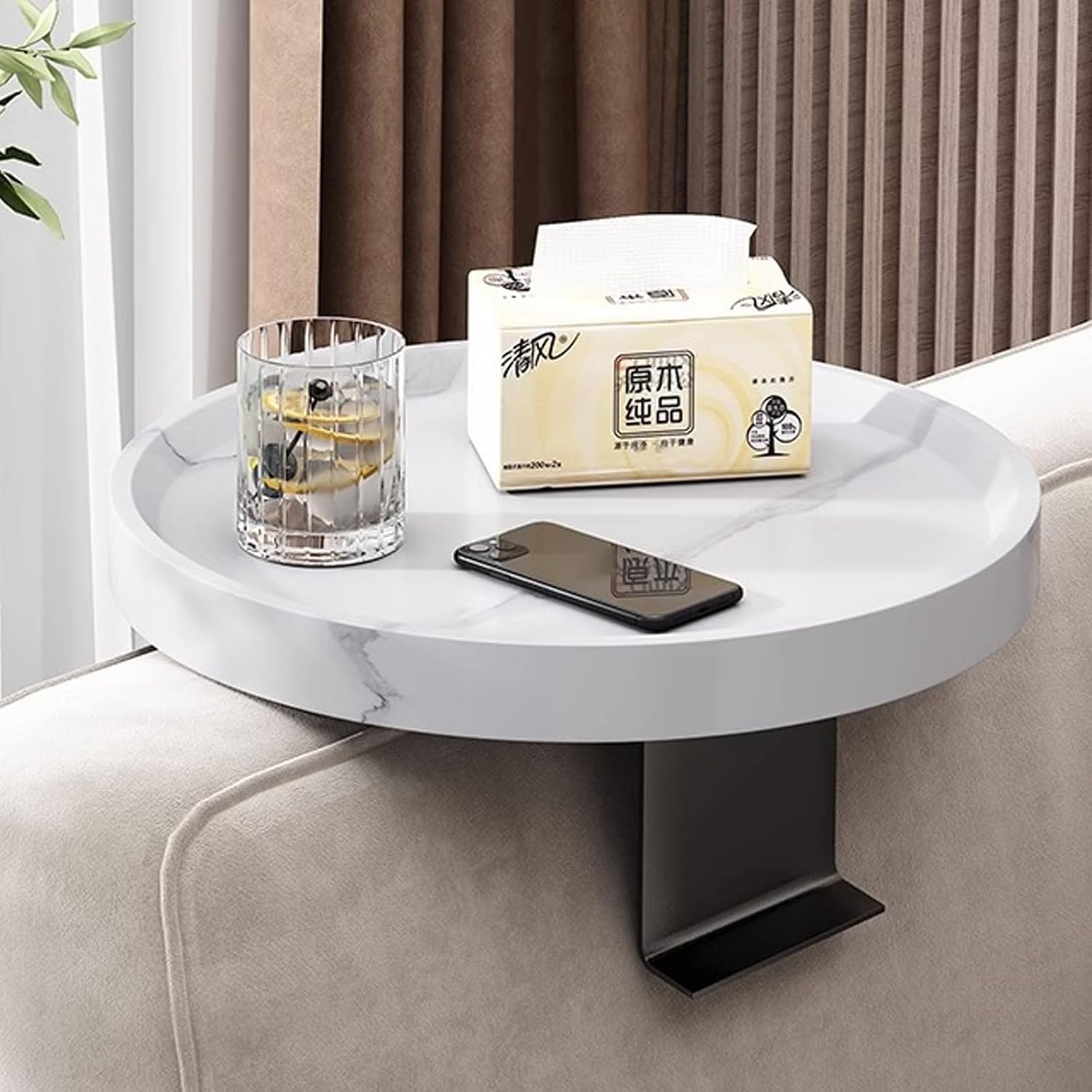 Sofa Tray Table Clip on Side Table Couch Arm, Clip Tray Side Table ...