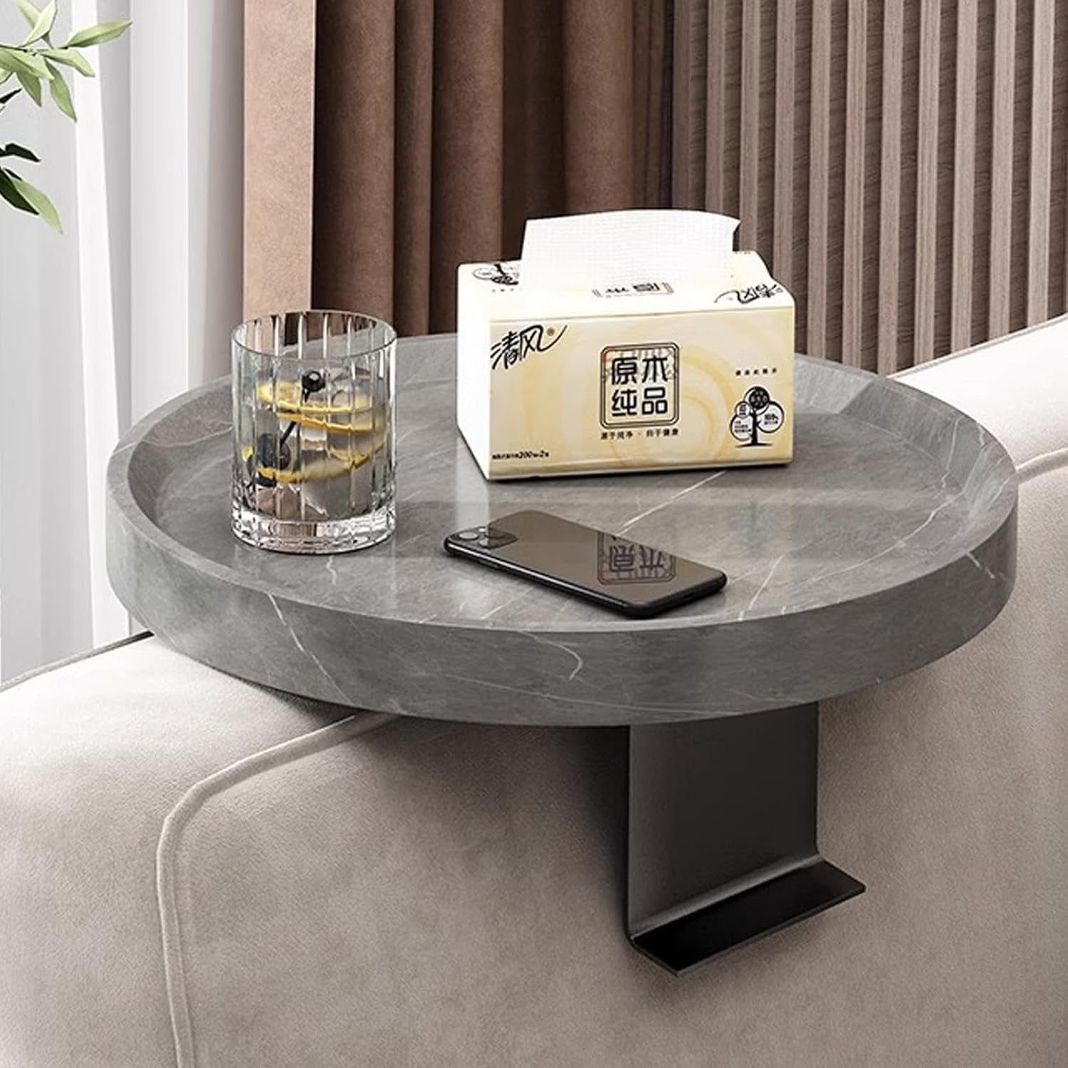 Sofa Tray Table Clip on Side Table Couch Arm, Clip Tray Side Table ...