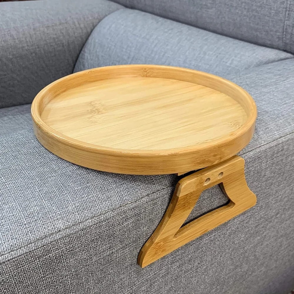 Sofa Tray Table Sofa Armrest Clip-On Tray Natural wooden Sofa Tray ...