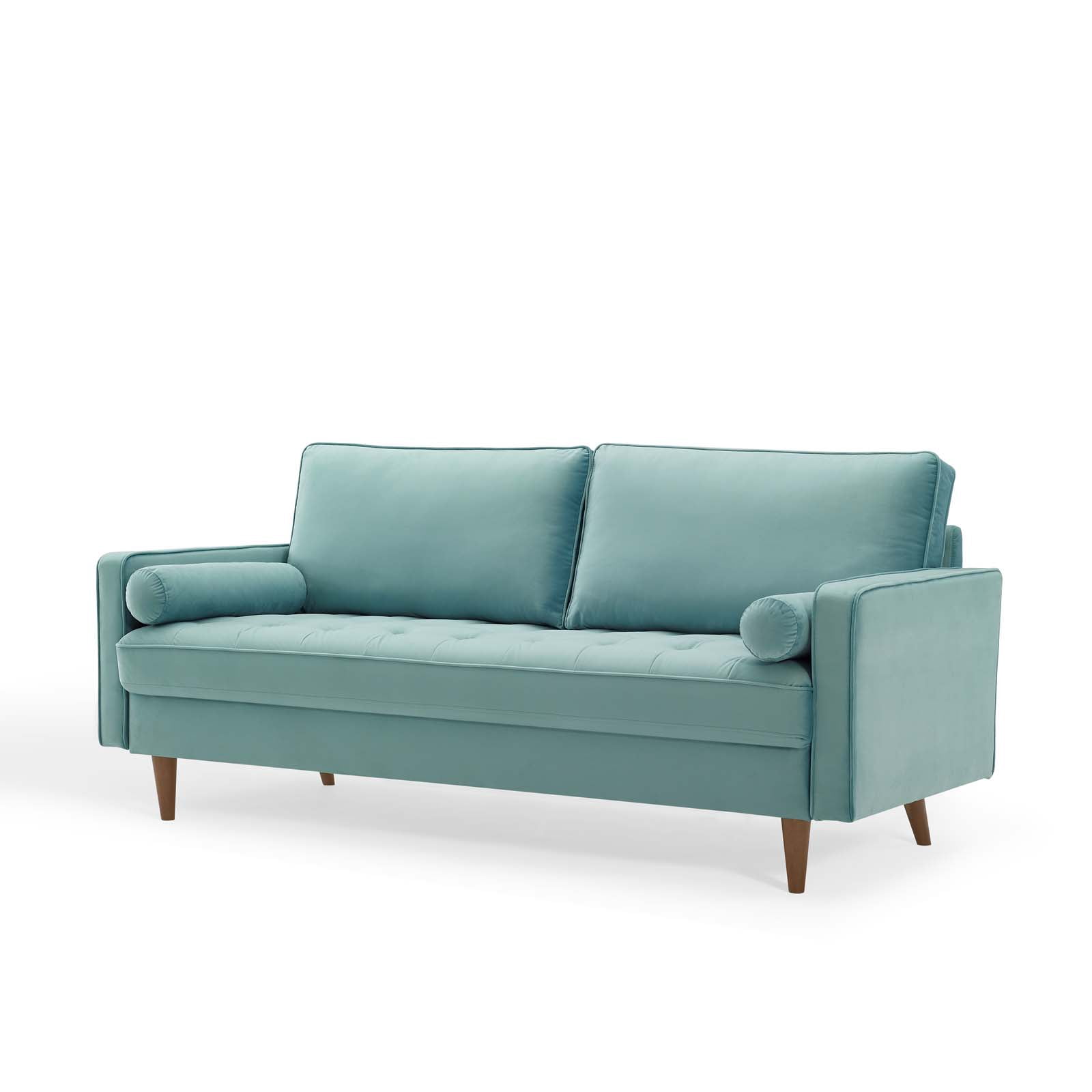 Sofa, Velvet, Blue, Modern Contemporary Urban Design, Living Lounge ...