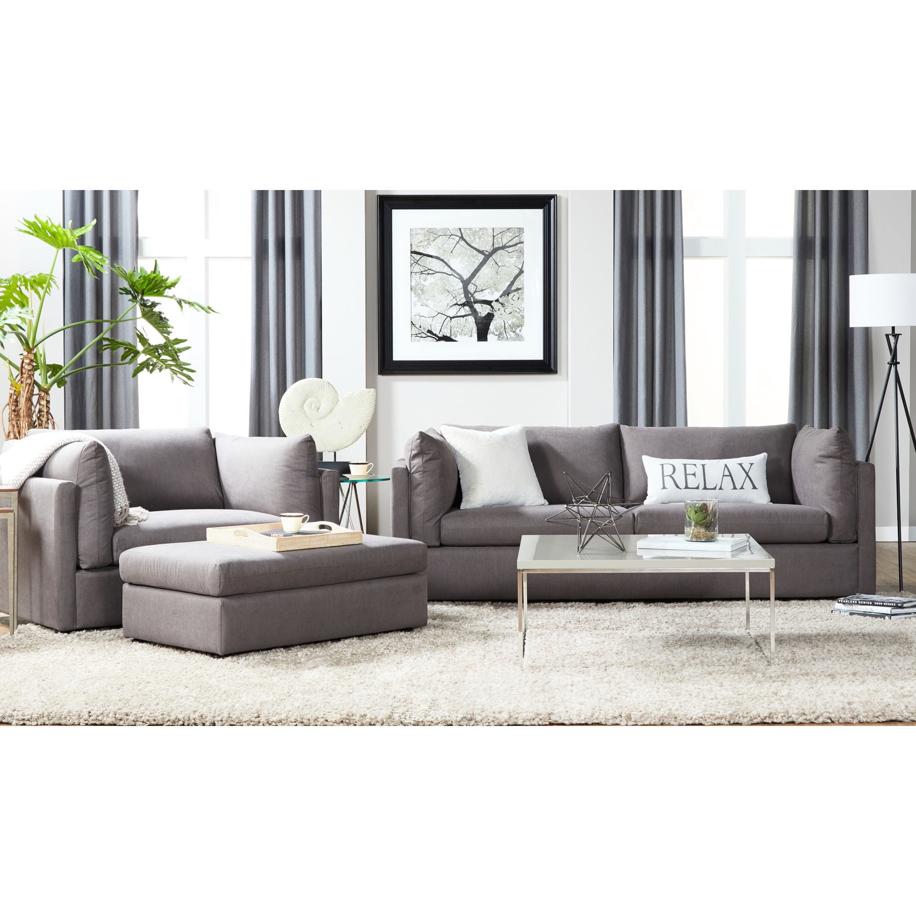 Sofa and Cuddler Chair Set+Ottoman Included”-“Living Room Layout ...