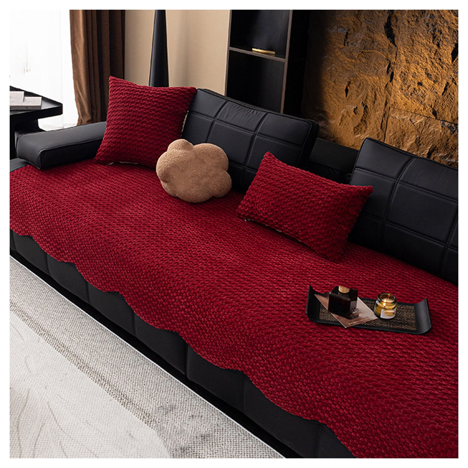Sofa cover soft, couch cover 1/2/3/4 seater L shape, anti-slip sofa ...