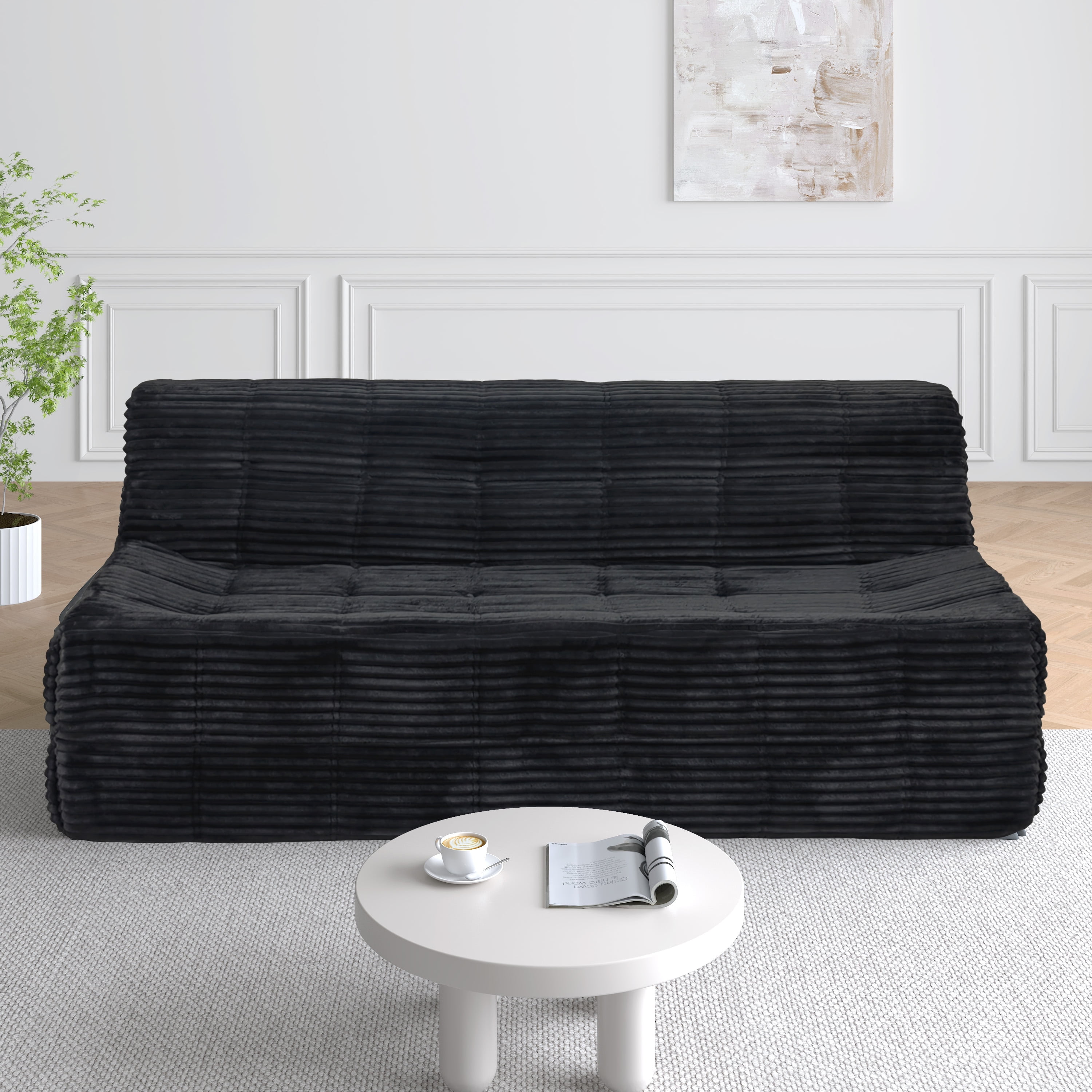 Sofa, full sponge compression corduroy 3 seat sofa, modern minimalist ...