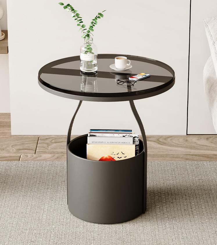 Sofa side table, small round table, coffee table, corner table, granite ...