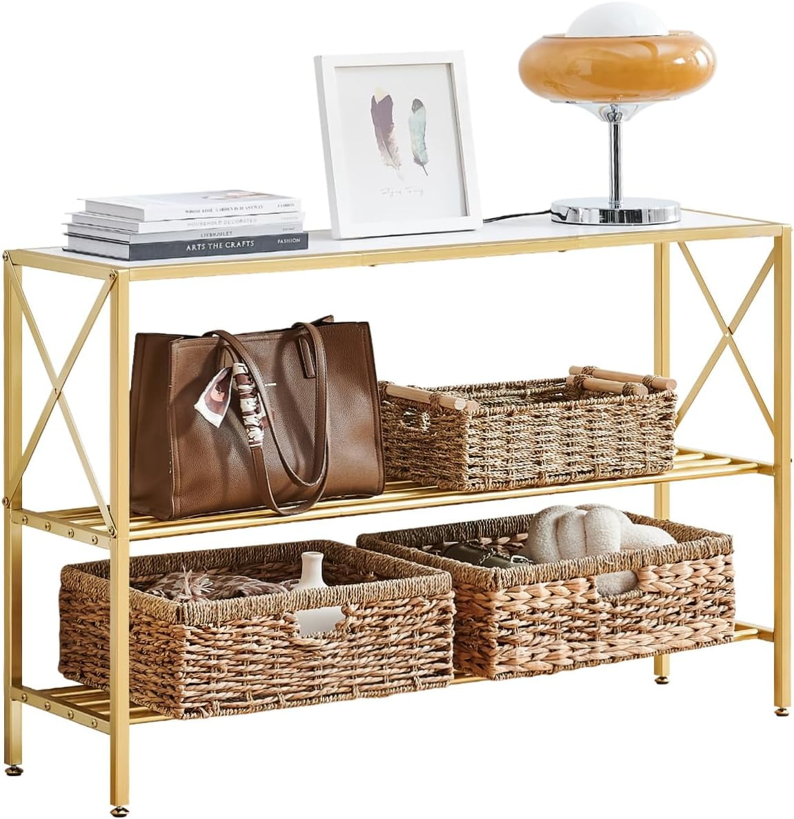 Console Table, 3 Tier Entryway Table, Hallway Table, Narrow Sofa Table ...