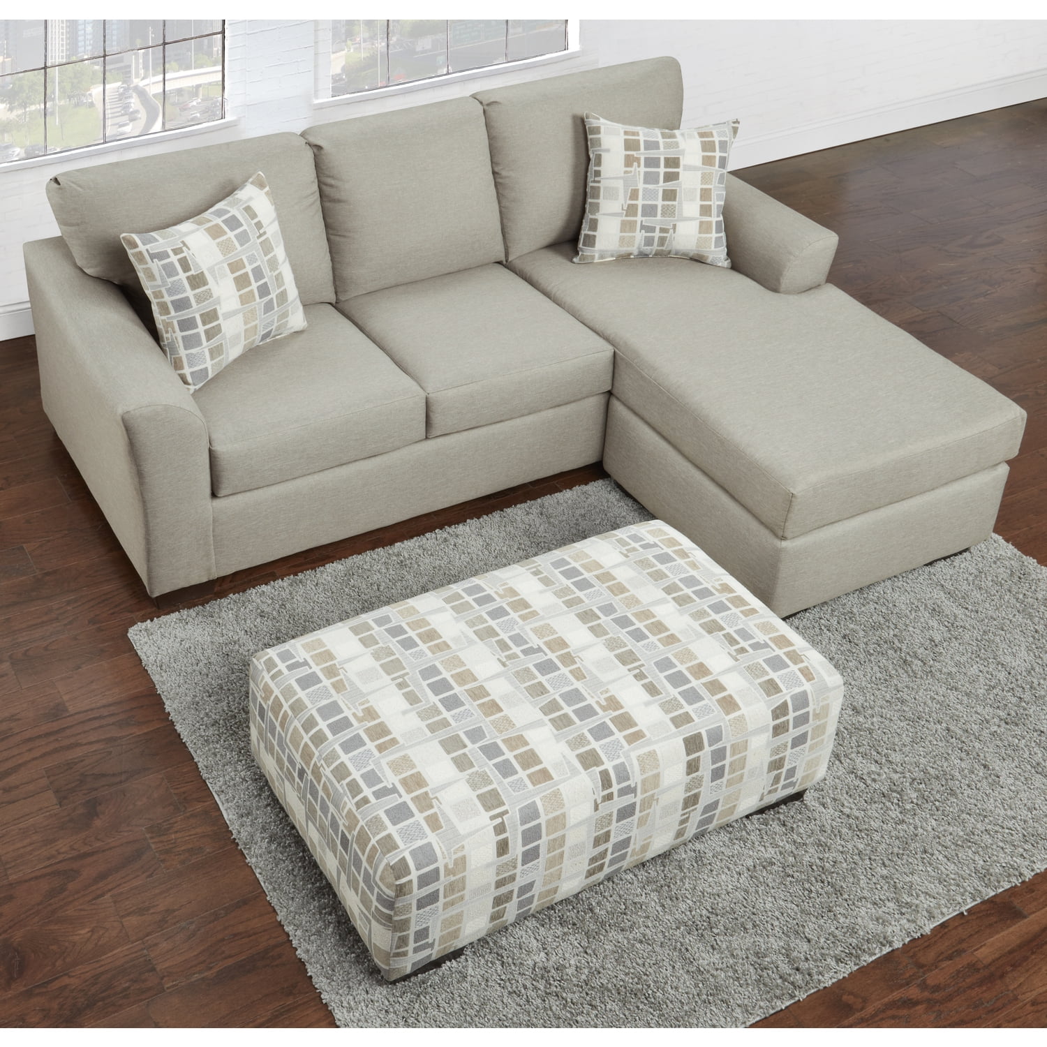 SofaTrendz Addison Beige 2pc. Chofa & Ottoman Set - Walmart.com