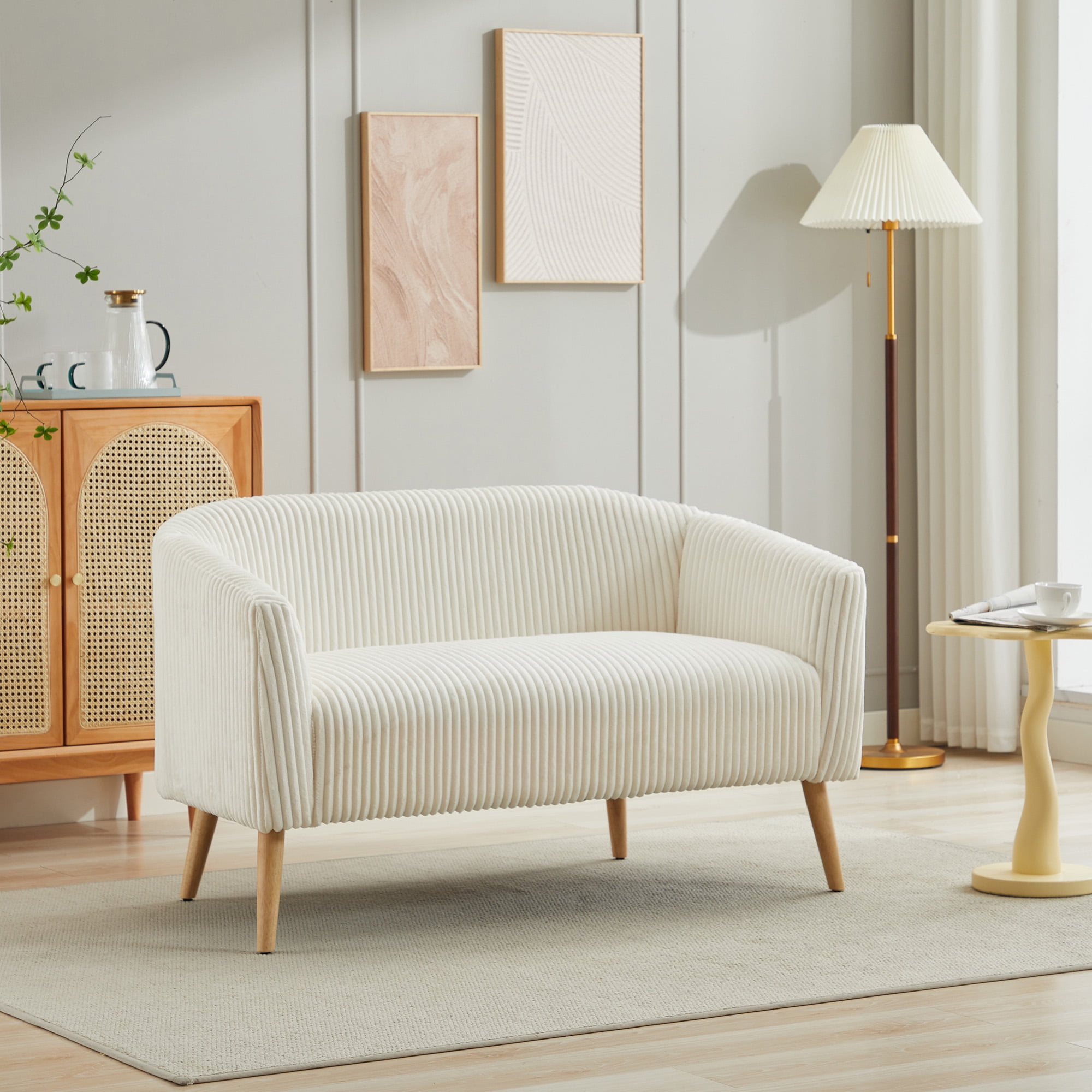 Sofas for Two 50.78" Modern Loveseat Couch Sofa, Corduroy Fabric ...