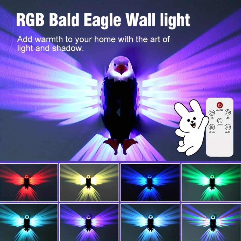 Sofbunny Eagle Shape Motion Sensor Wall Lamp - Rechargeable Magnetic ...