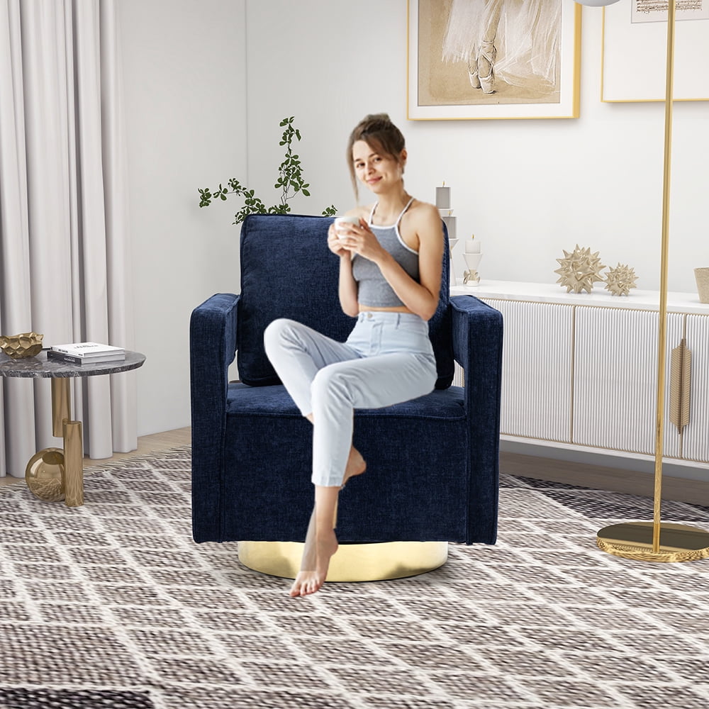 Sofeim Swivel Accent Open Back Chair 30.7"W Modern Comfy Sofa Chair ...