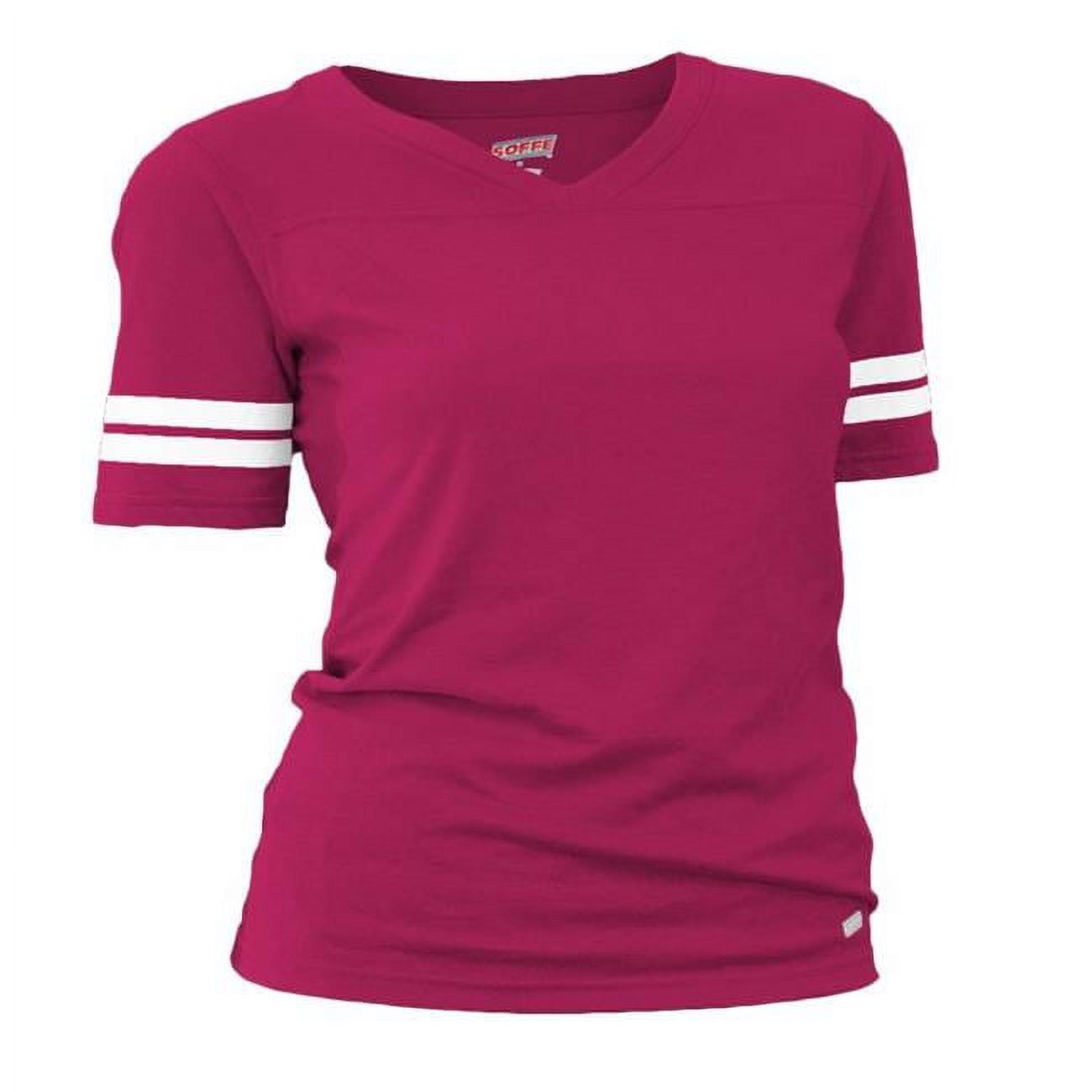 Soffe 239V601XSM Juniors Football Tissue Cotton Tee T-Shirts, Cardinal ...