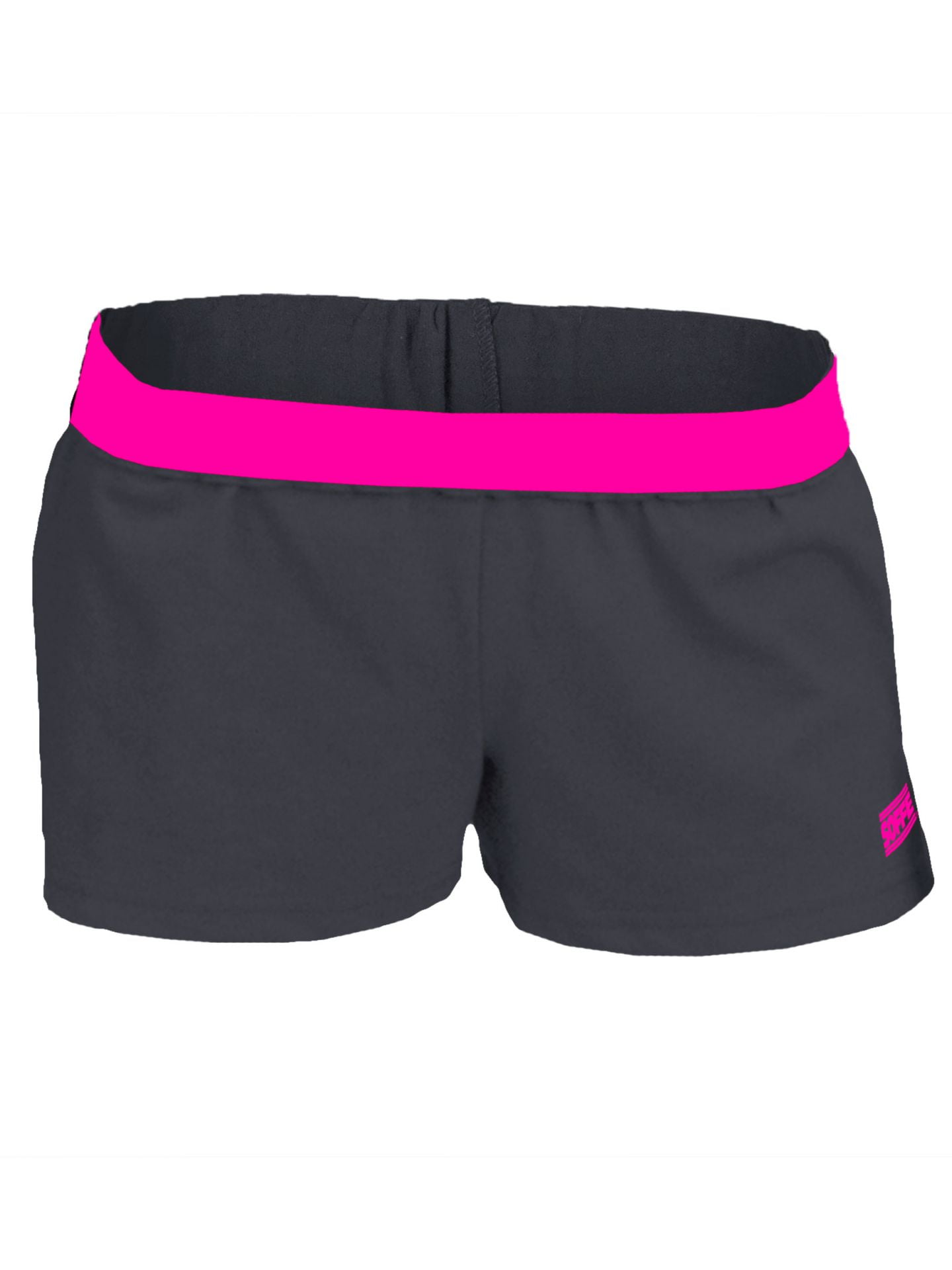Soffe Juniors The New Low-Rise Shorts, Black/Cotton Candy, XSmall ...
