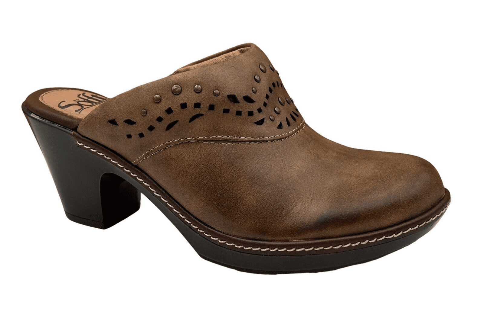 Sofft Women's Laina Clogs Leather, Open Back Brown Size 7.5 - Walmart.com