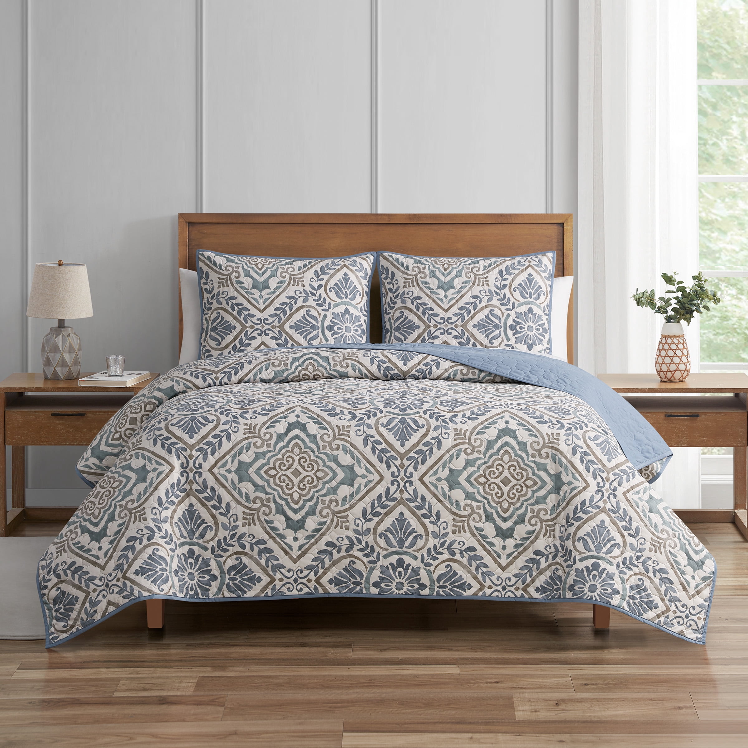 Sofia 3 Piece Full/Queen Quilt Set - Walmart.com