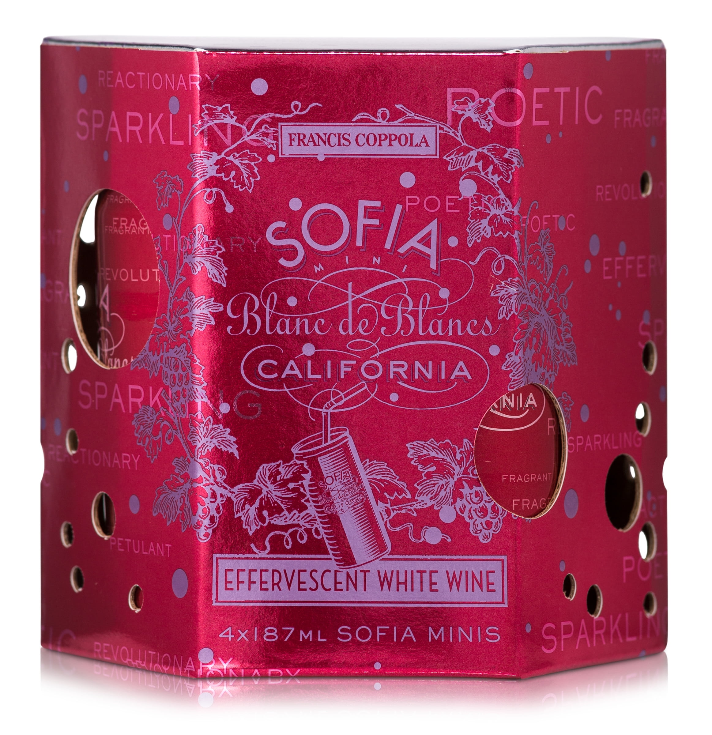 Sofia Blanc de Blancs Sparkling White Wine California, 187ml Can 4-Pack, 11.5% ABV - Walmart.com