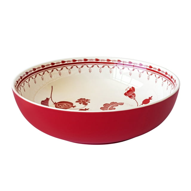 Sofia Home Red Stoneware Bowl - Microwave & Dishwasher Safe - Walmart.com